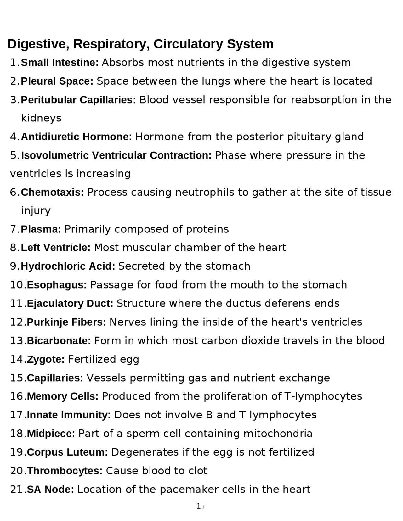 Digestive, Respiratory, and Circulatory System Concepts | Quizzes ...