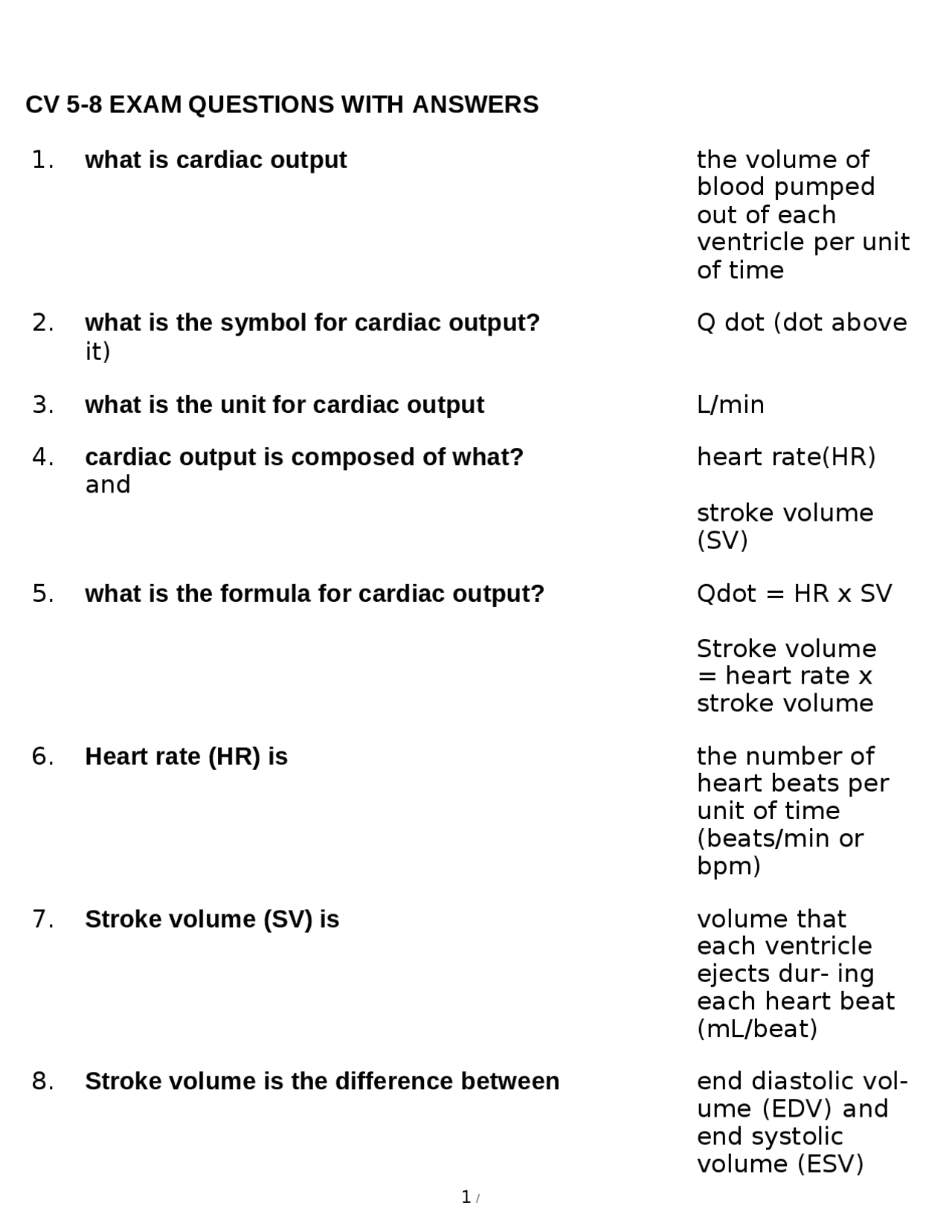CV 5-8 EXAM QUESTIONS WITH ANSWERS | Exams Biology | Docsity