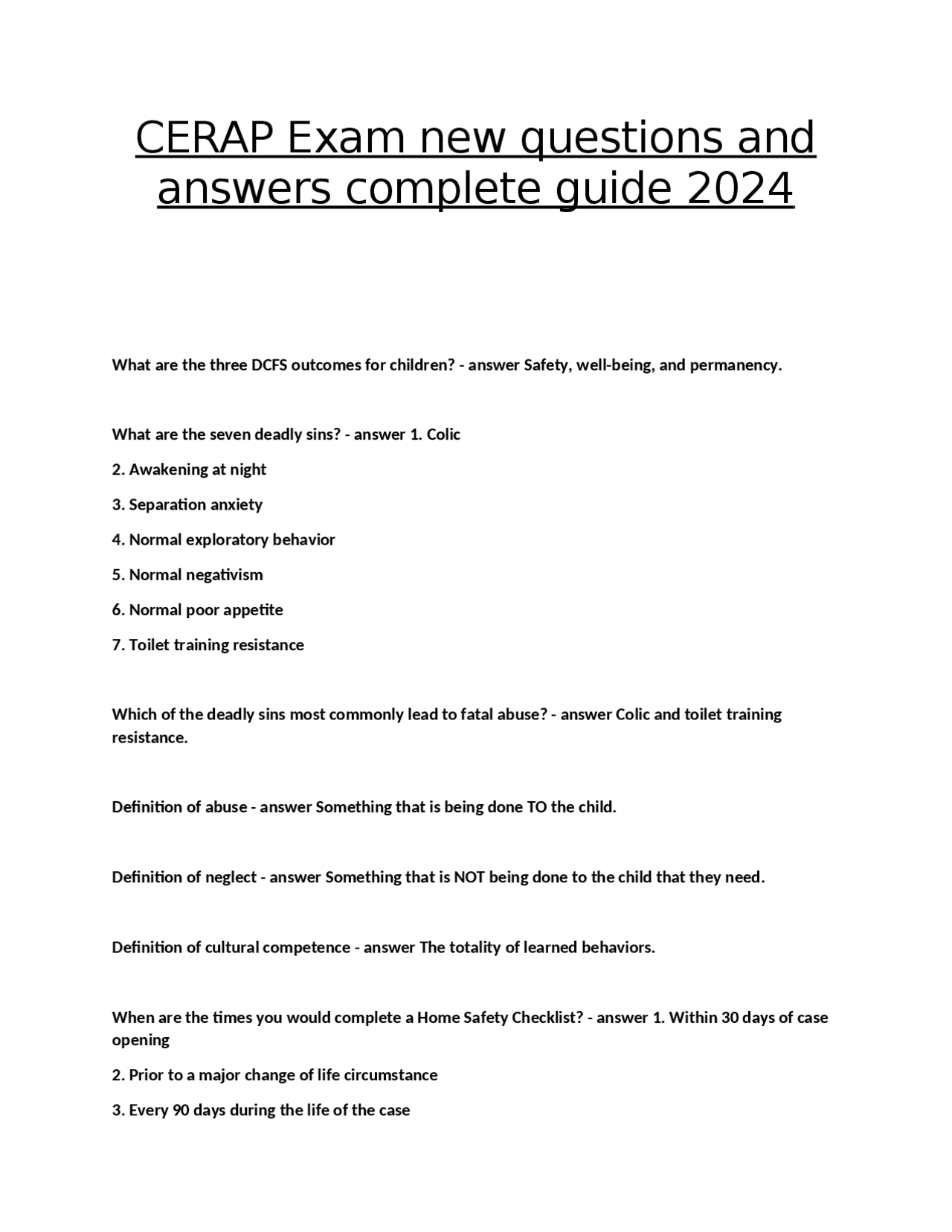 CERAP Exam new questions and answers complete guide 2024 | Exams Nursing | Docsity