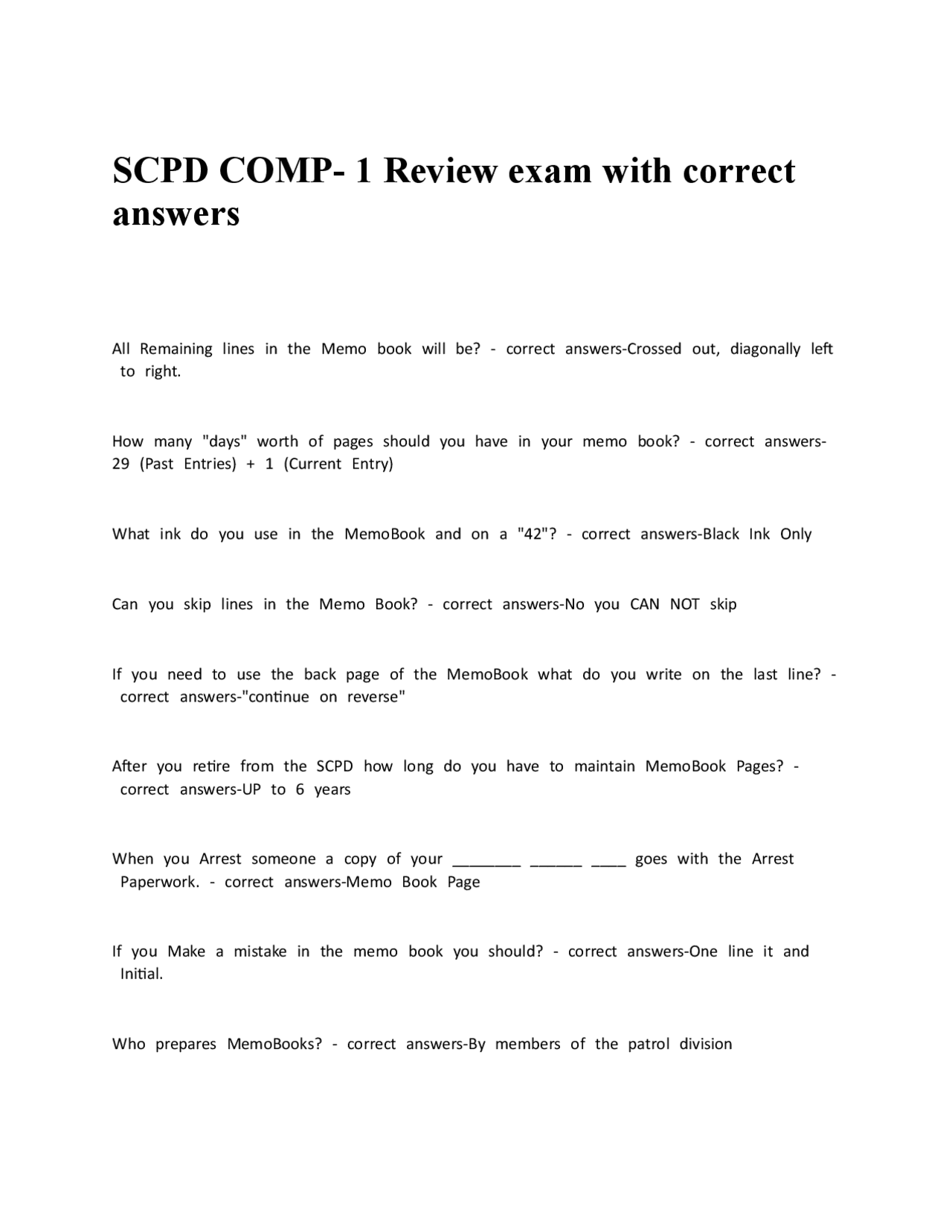 Scpd Comp 1 Review Exam With Correct Answerspdf Exams Computer Science Docsity 6922