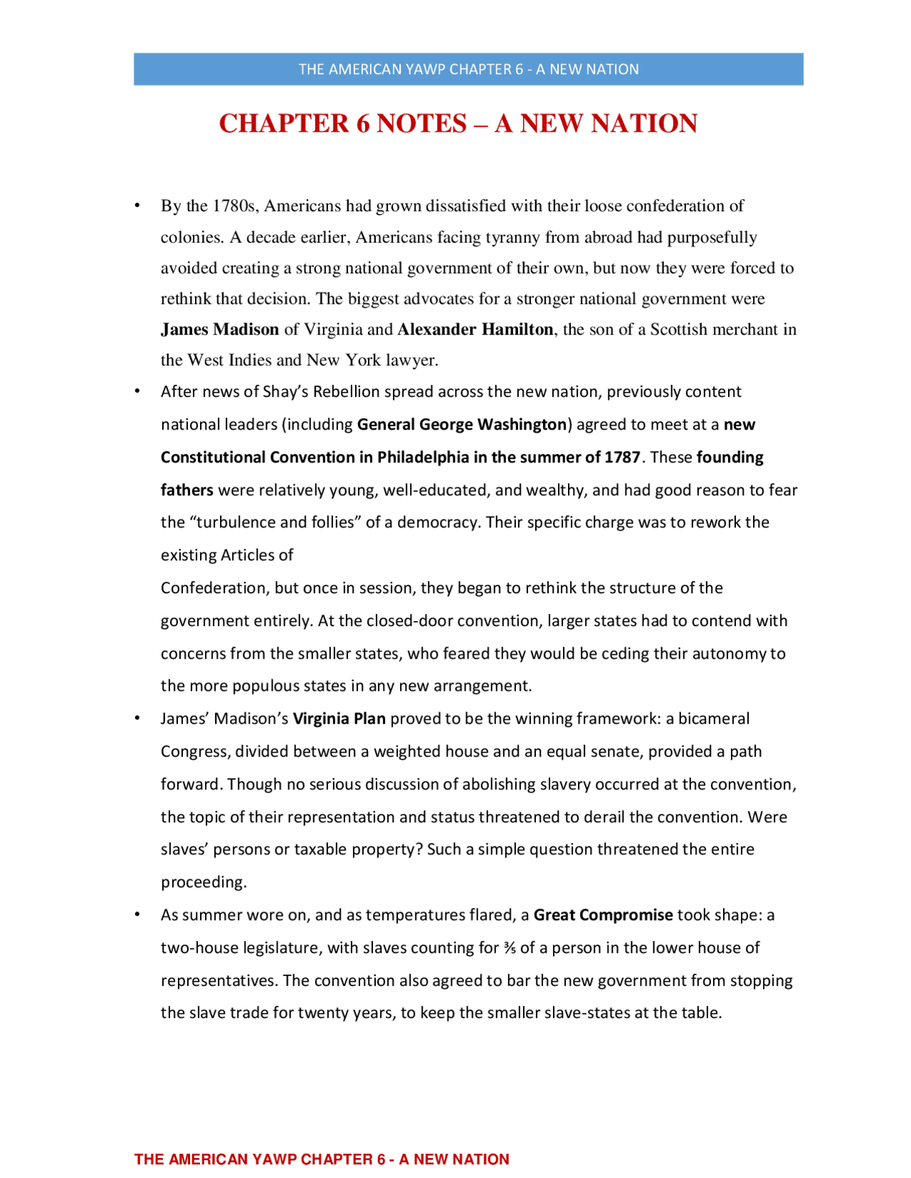 THE AMERICAN YAWP CHAPTER 6 - A NEW NATION. | Exams African American ...