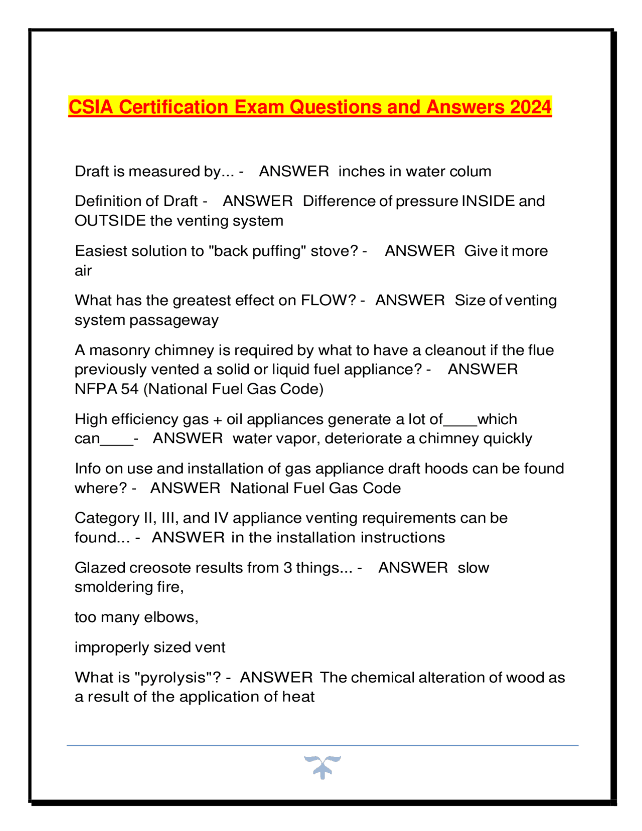 CSIA Certification Exam Questions and Answers 2024 | Exams Nursing ...
