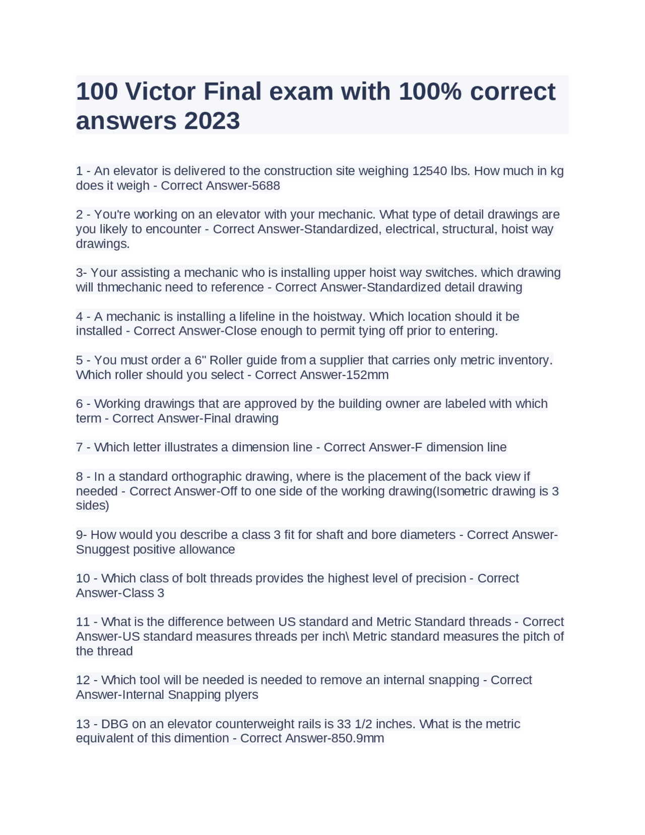 100 Victor Final exam with 100% correct answers 2023 | Exams Advanced ...