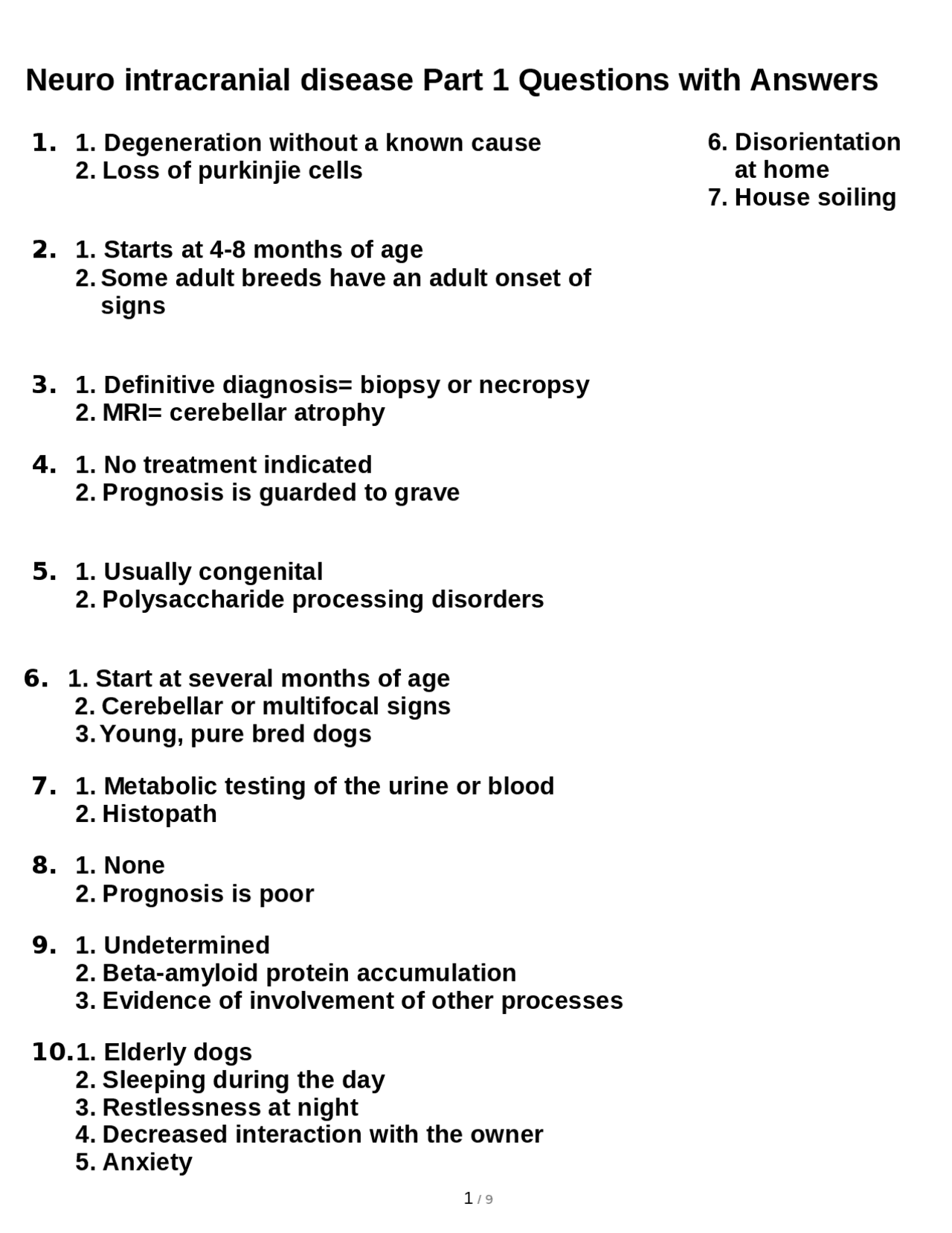 Neuro intracranial disease Part 1 Questions with Answers | Exams ...