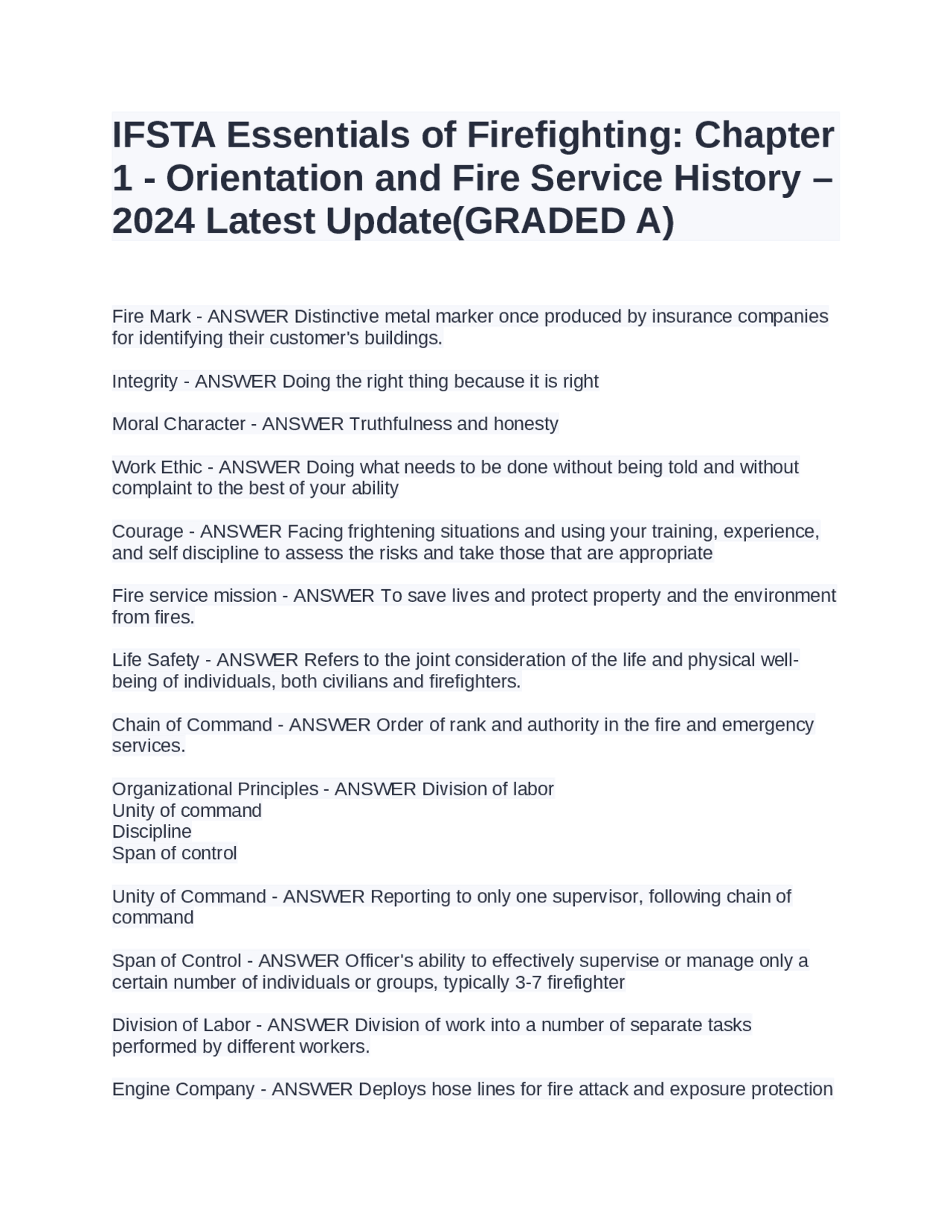IFSTA Essentials of Firefighting: Chapter 1 - Orientation and Fire ...