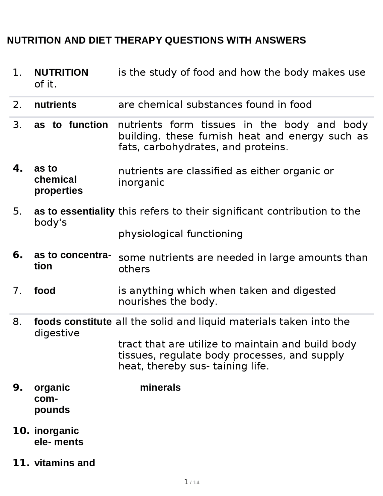 NUTRITION AND DIET THERAPY QUESTIONS WITH ANSWERS | Exams Nutrition ...