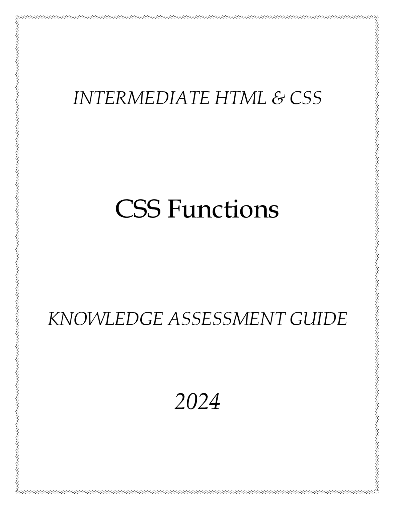 (Intermediate HTML & CSS) CSS Functions Knowledge Assessment Guide 2024 | Exams Programming ...