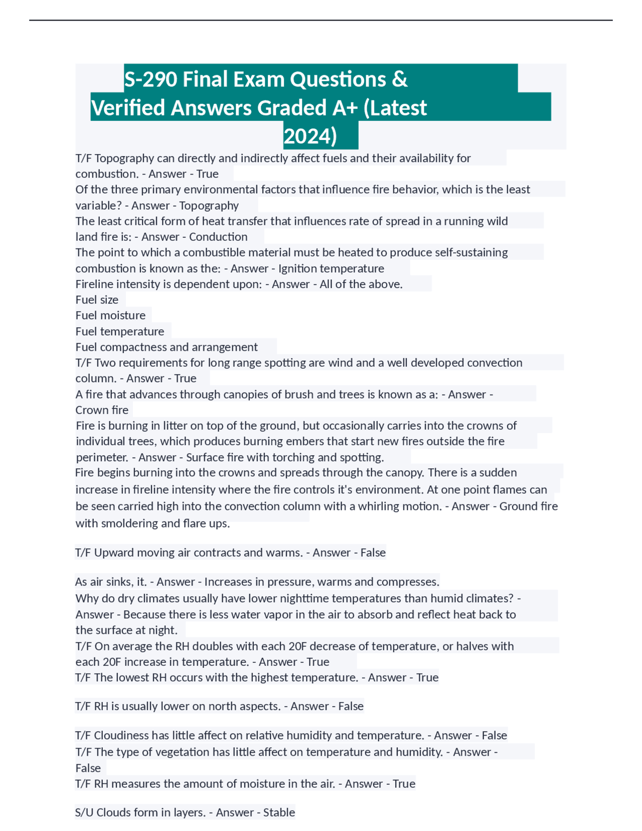 S-290 Final Exam Questions & Verified Answers Graded A+ (Latest 2024 ...