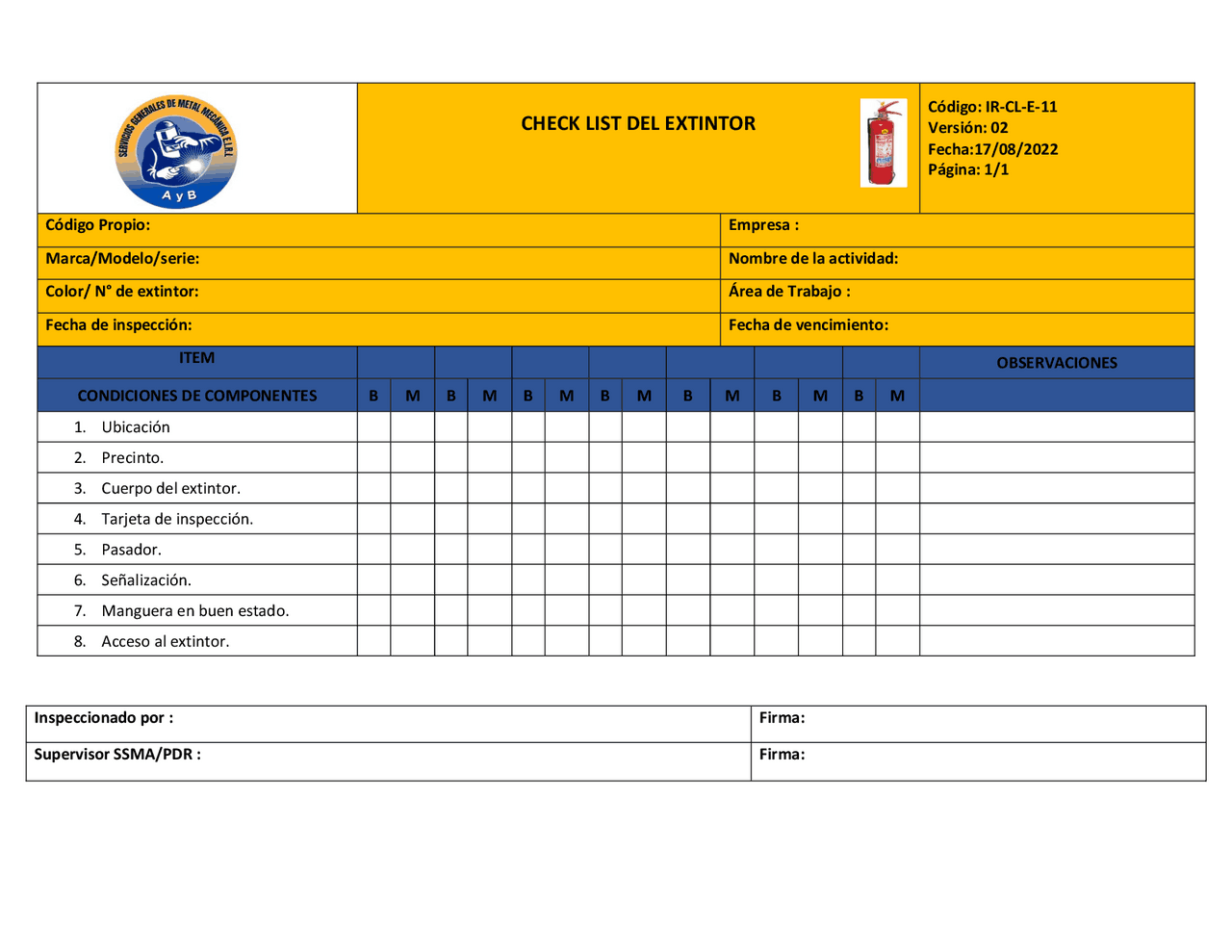 Check List de Extintor | Monografías, Ensayos de Tecnología Industrial ...