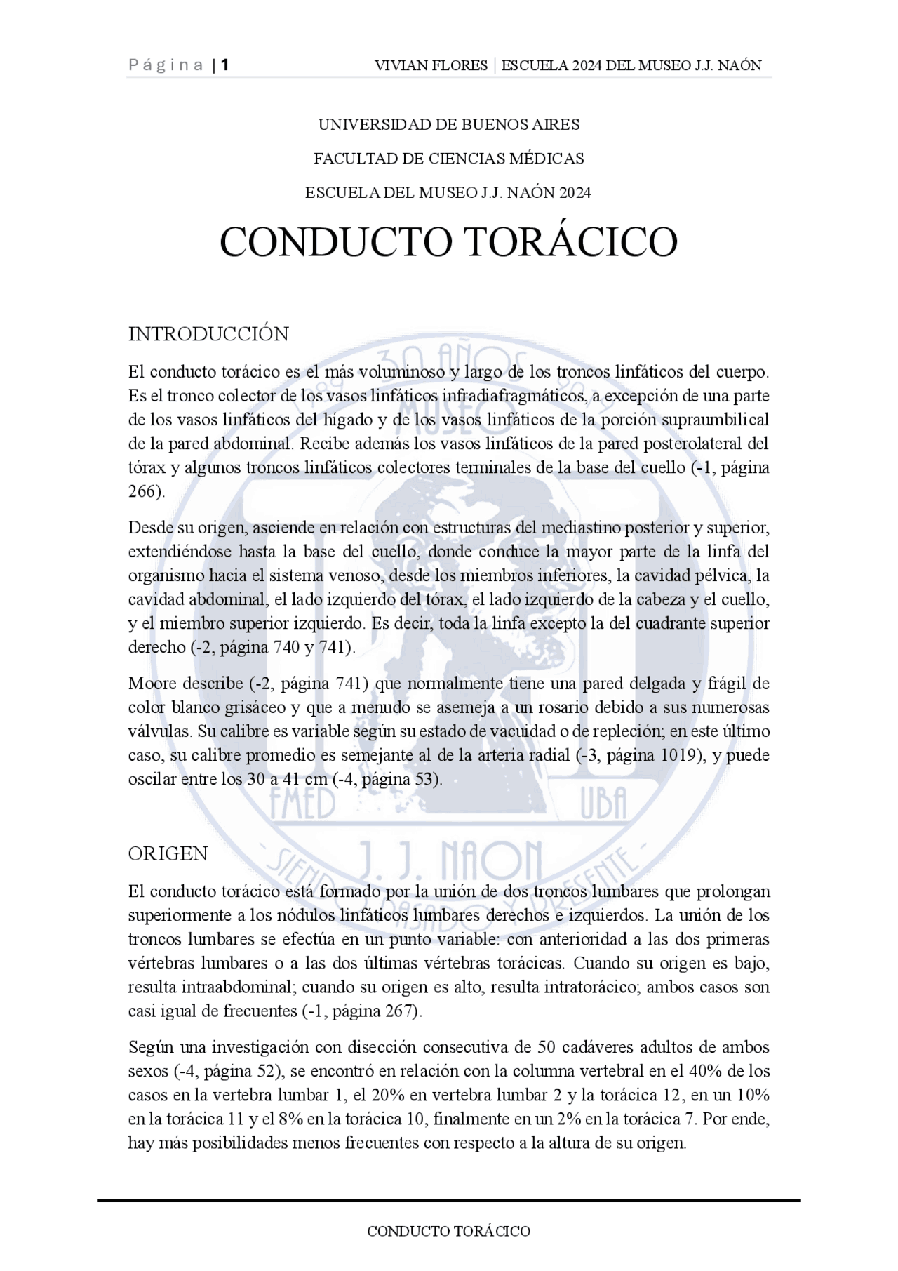 El conducto torácico: una estructura compleja con relevancia quirúrgica ...