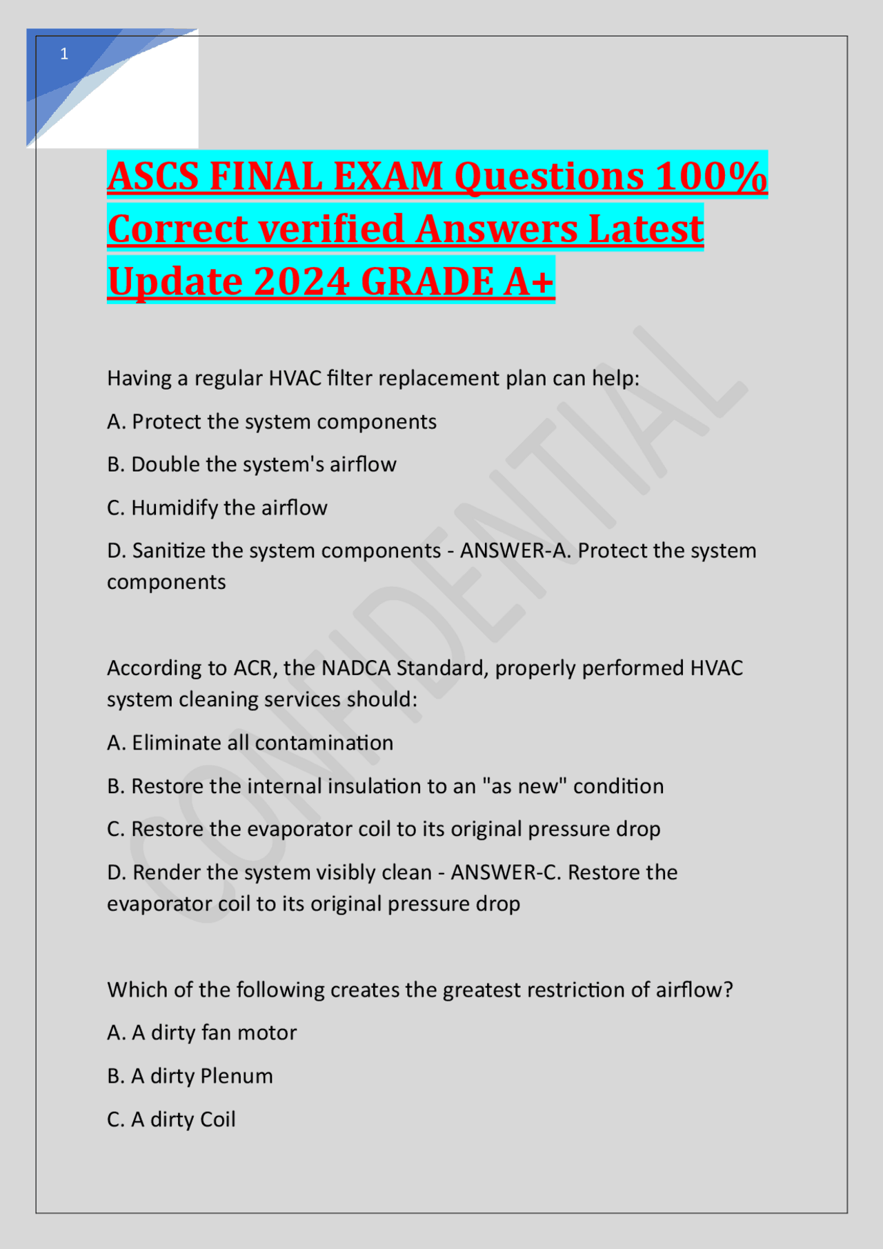 ASBOG FINAL TERM EXAM Questions with Answers Latest Update 2024 GRADE ...