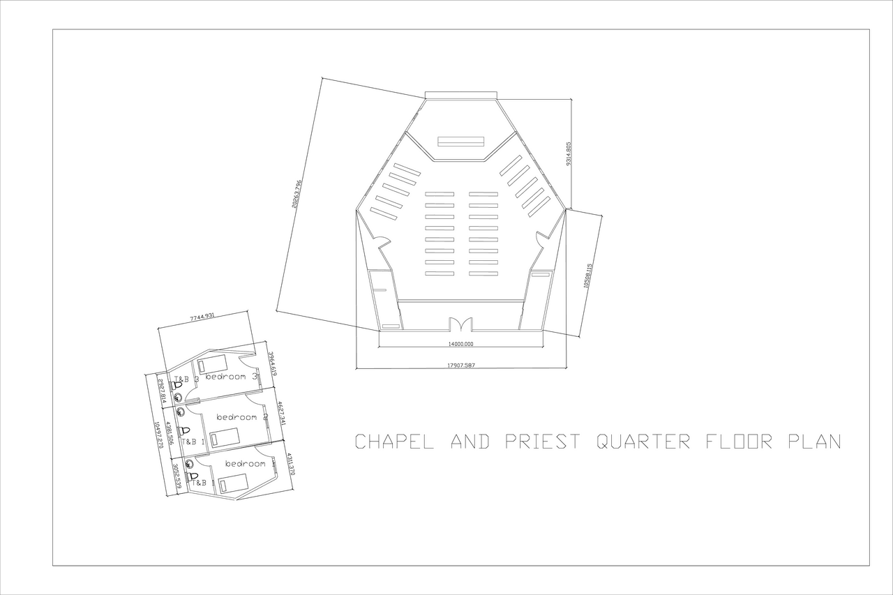 chapel floor plan sample | Schemes and Mind Maps Architecture | Docsity