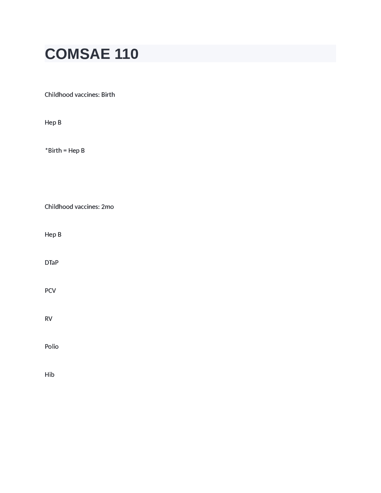COMSAE 110 questions with complete solutions | Exams Nursing | Docsity