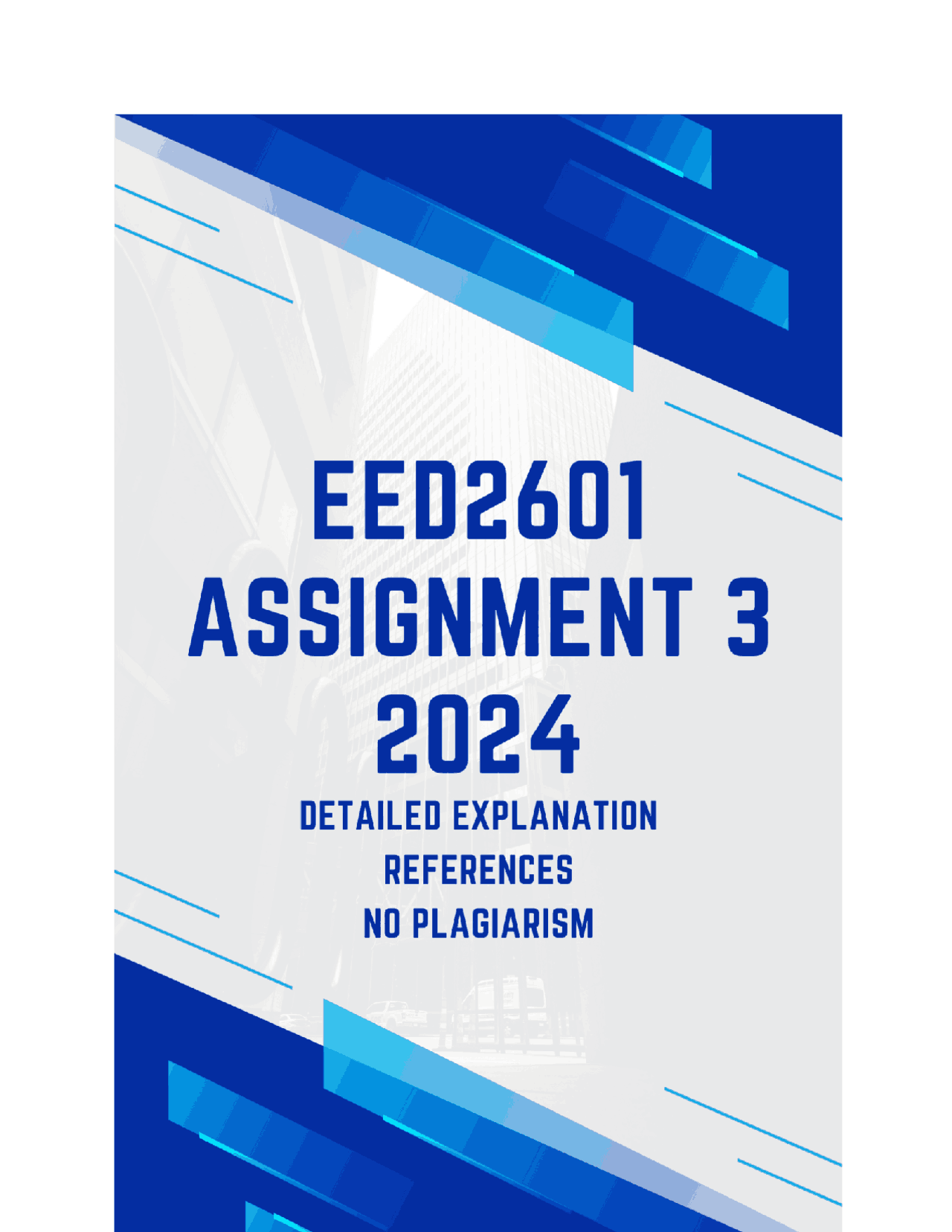 EED2601 Assignment 3 (COMPLETE ANSWERS) 2024 | Assignments Sociology of ...