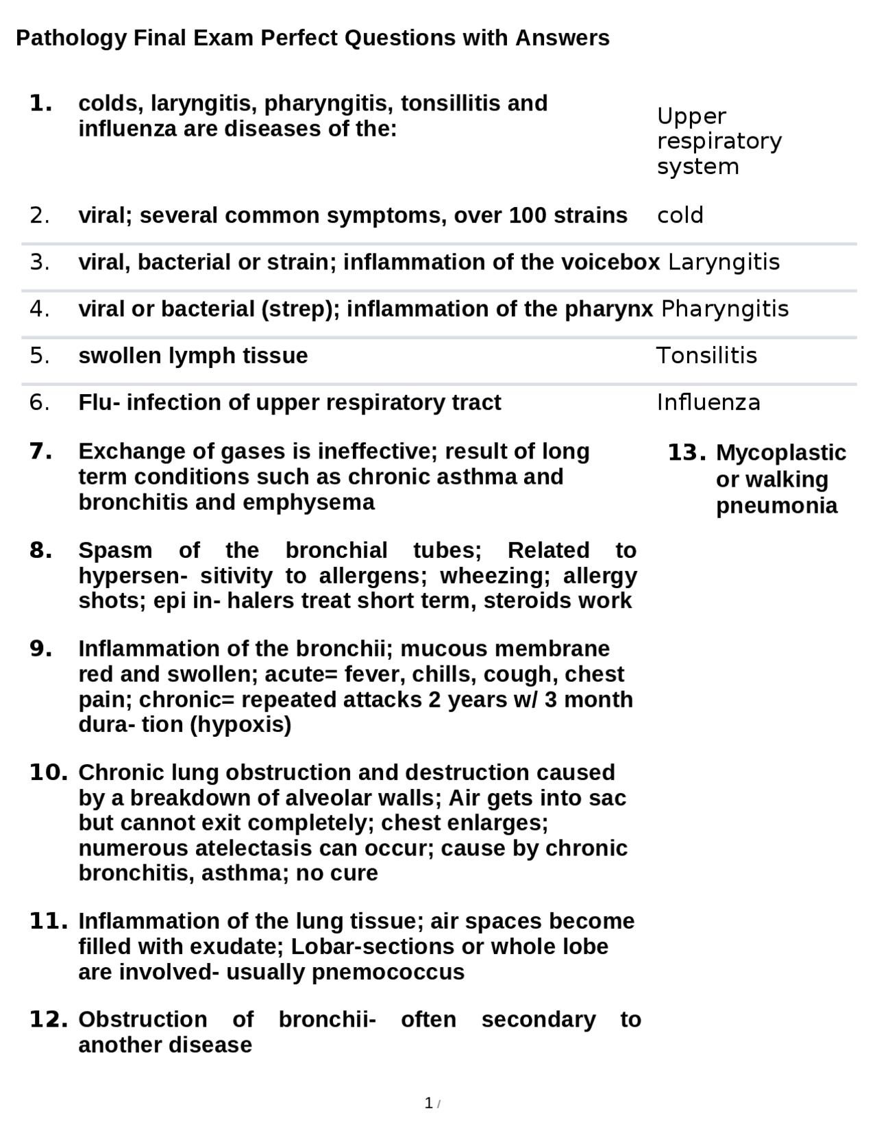 Pathology Final Exam Perfect Questions with Answers | Exams Pathology ...