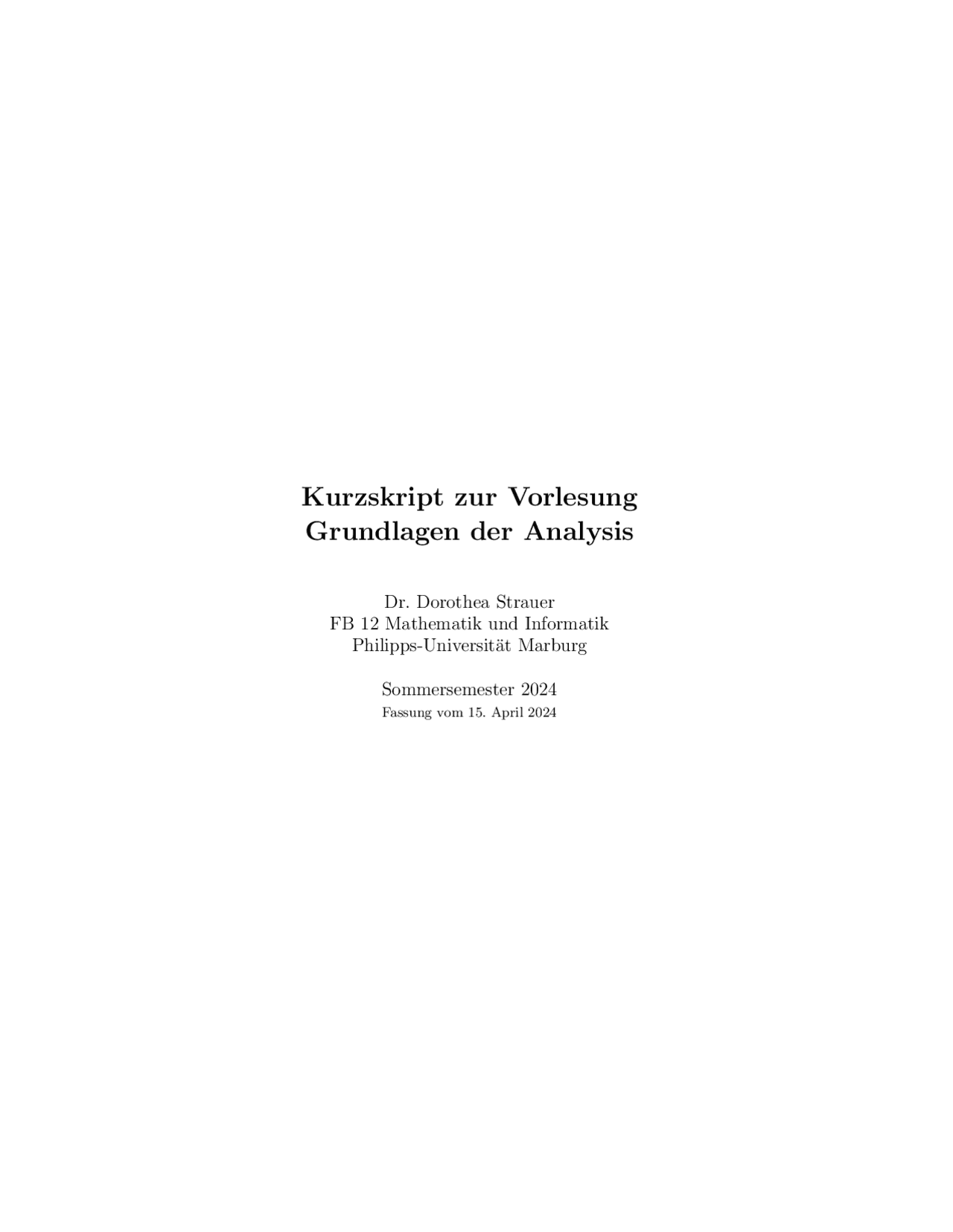 Skript 2020 Analysis Skripte Informatik Docsity