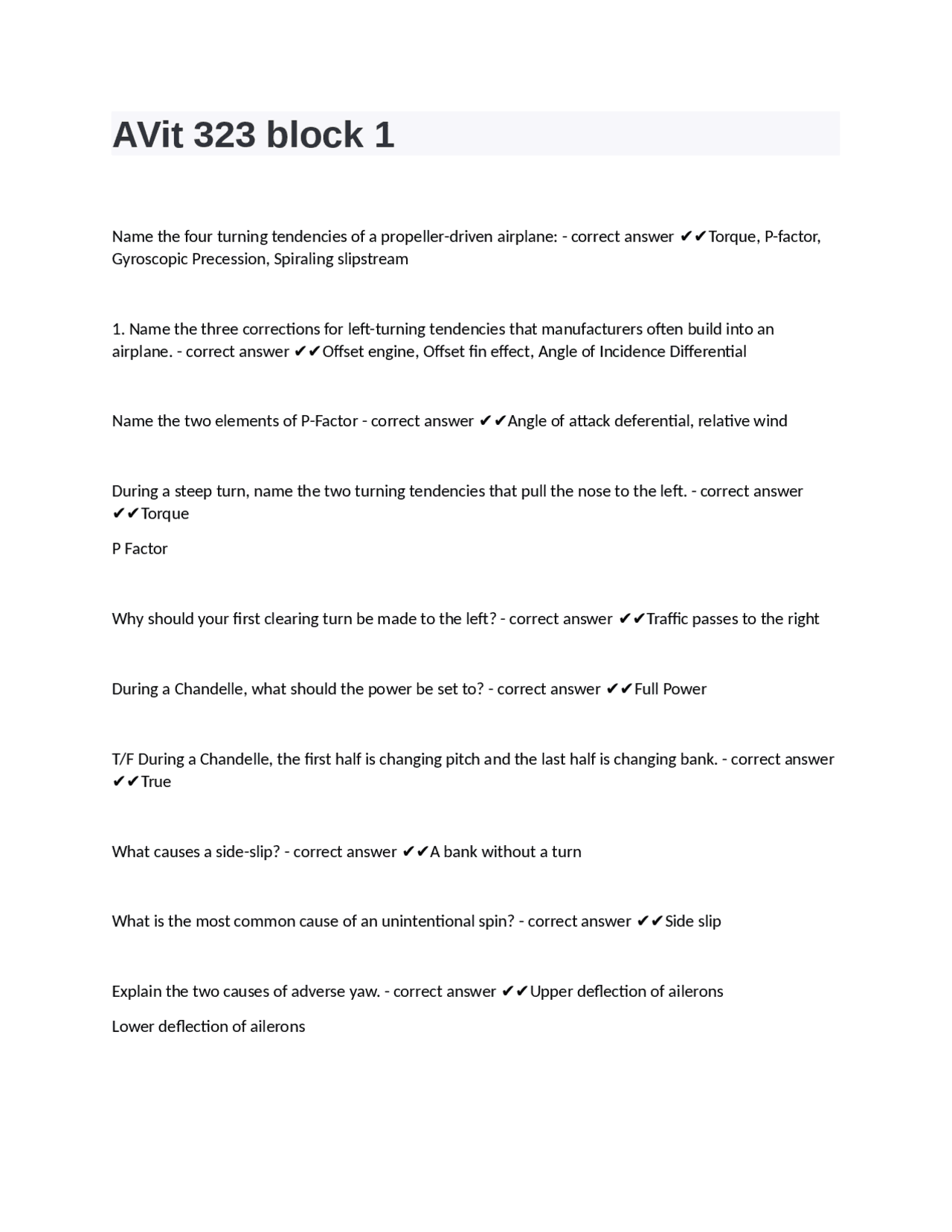 AVit 323 block 1 fully solved graded A+ passed | Exams Nursing | Docsity