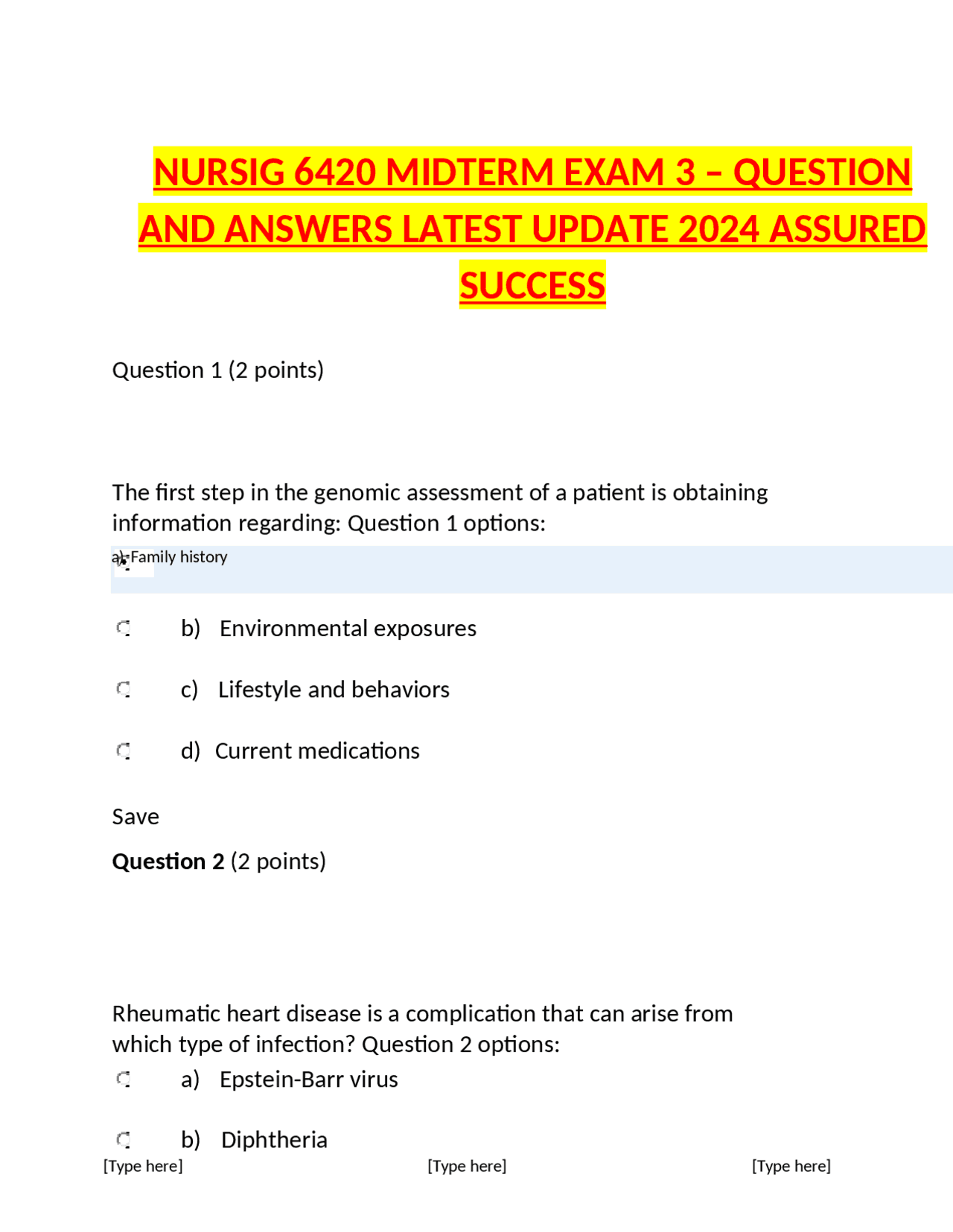 NURSIG 6420 MIDTERM EXAM 3 – QUESTION AND ANSWERS LATEST UPDATE 2024 ...