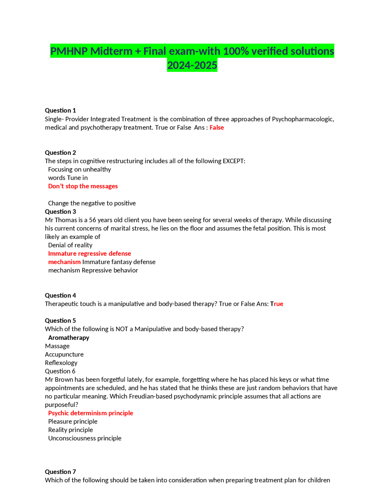 PMHNP Midterm + Final exam-with 100% verified solutions 2024-2025 ...