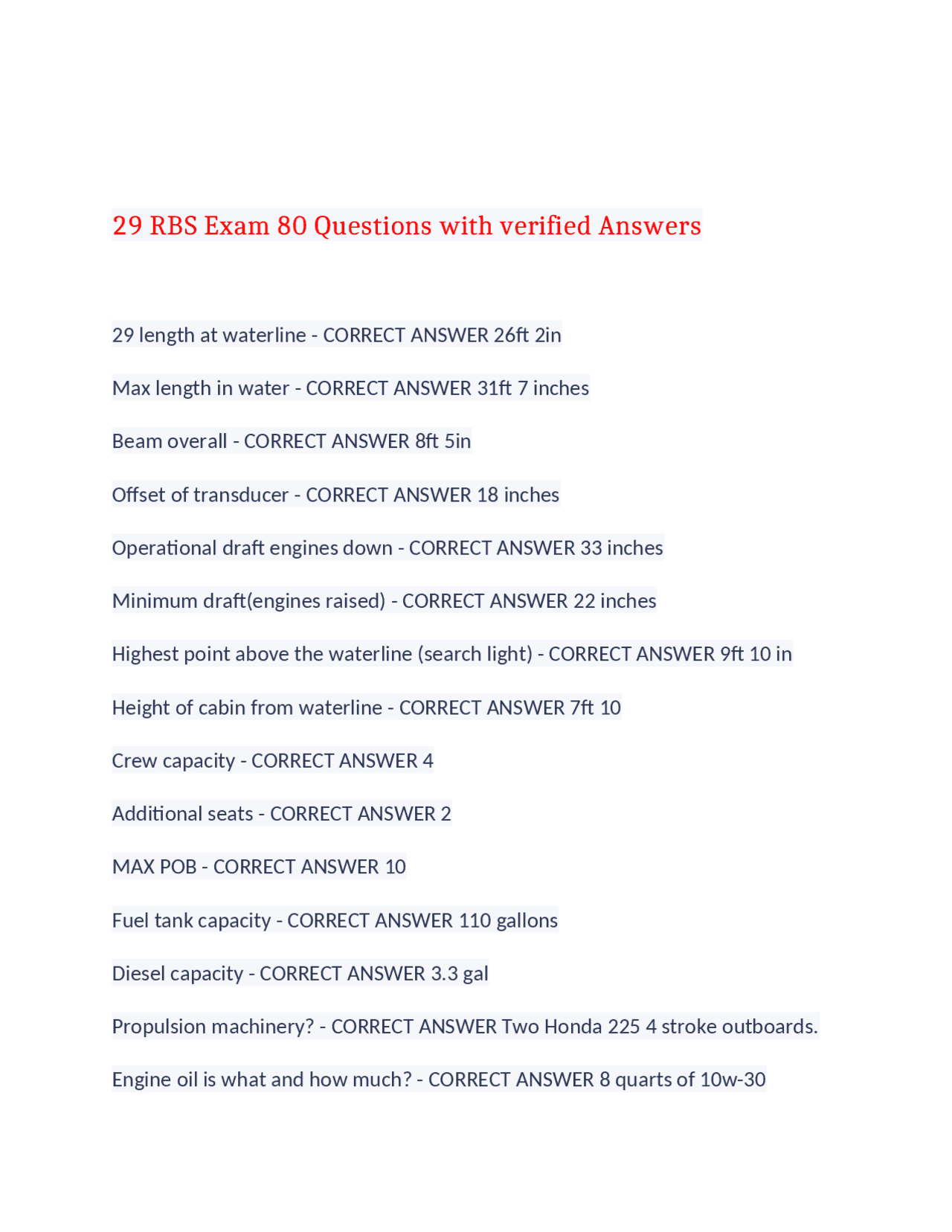 29 RBS Exam 80 Questions with verified Answers,100% CORRECT | Exams ...