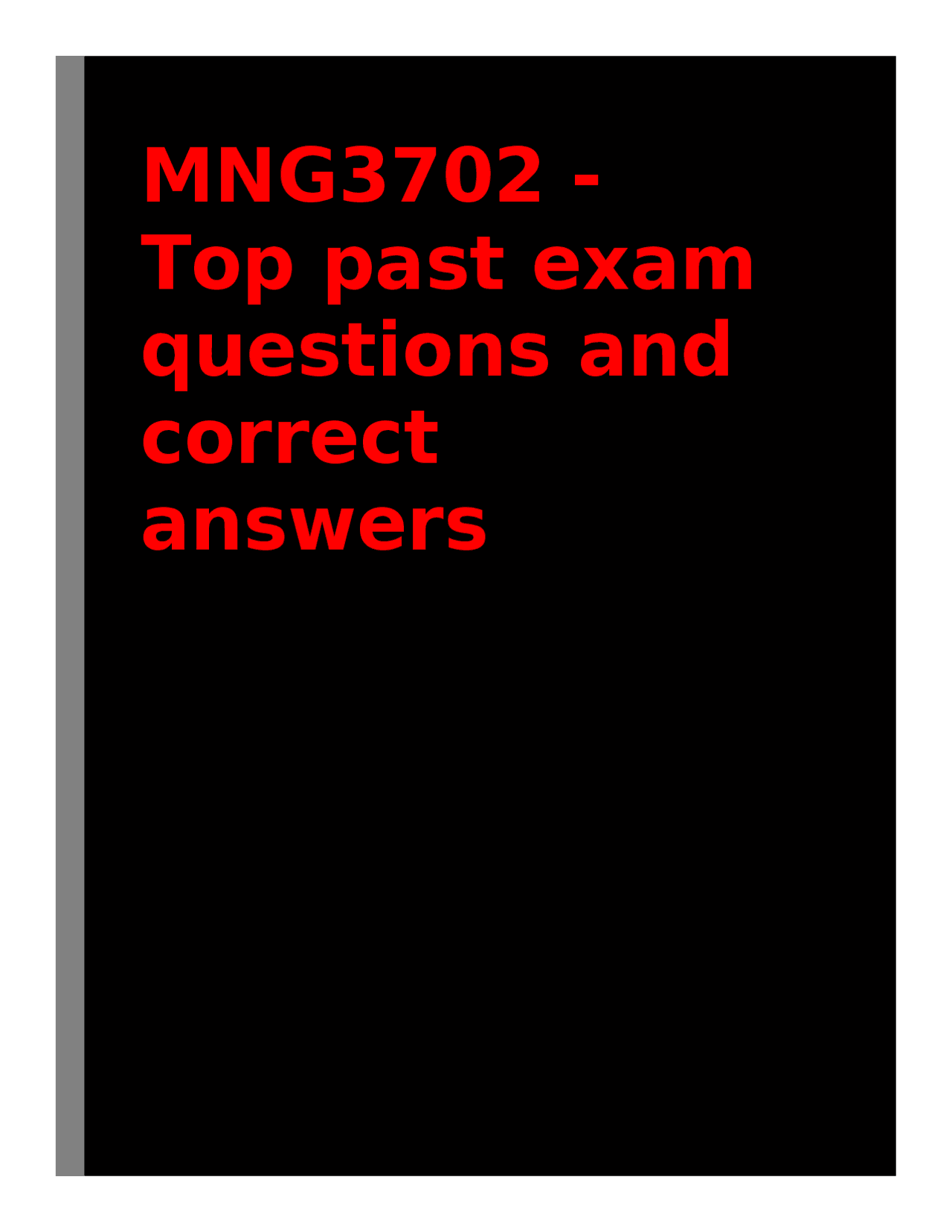 MNG3702 - Top past exam questions and correct answers | Exams Nursing ...