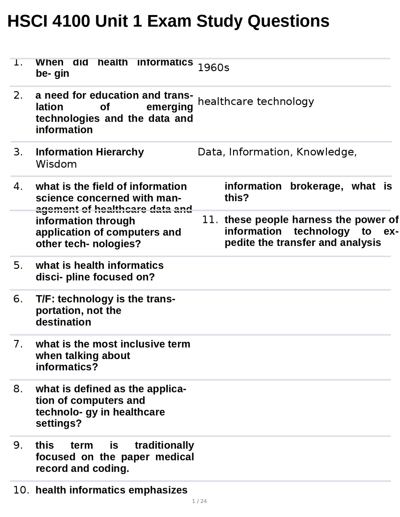 HSCI 4100 Unit 1 Exam Study Questions | Study Guides, Projects ...