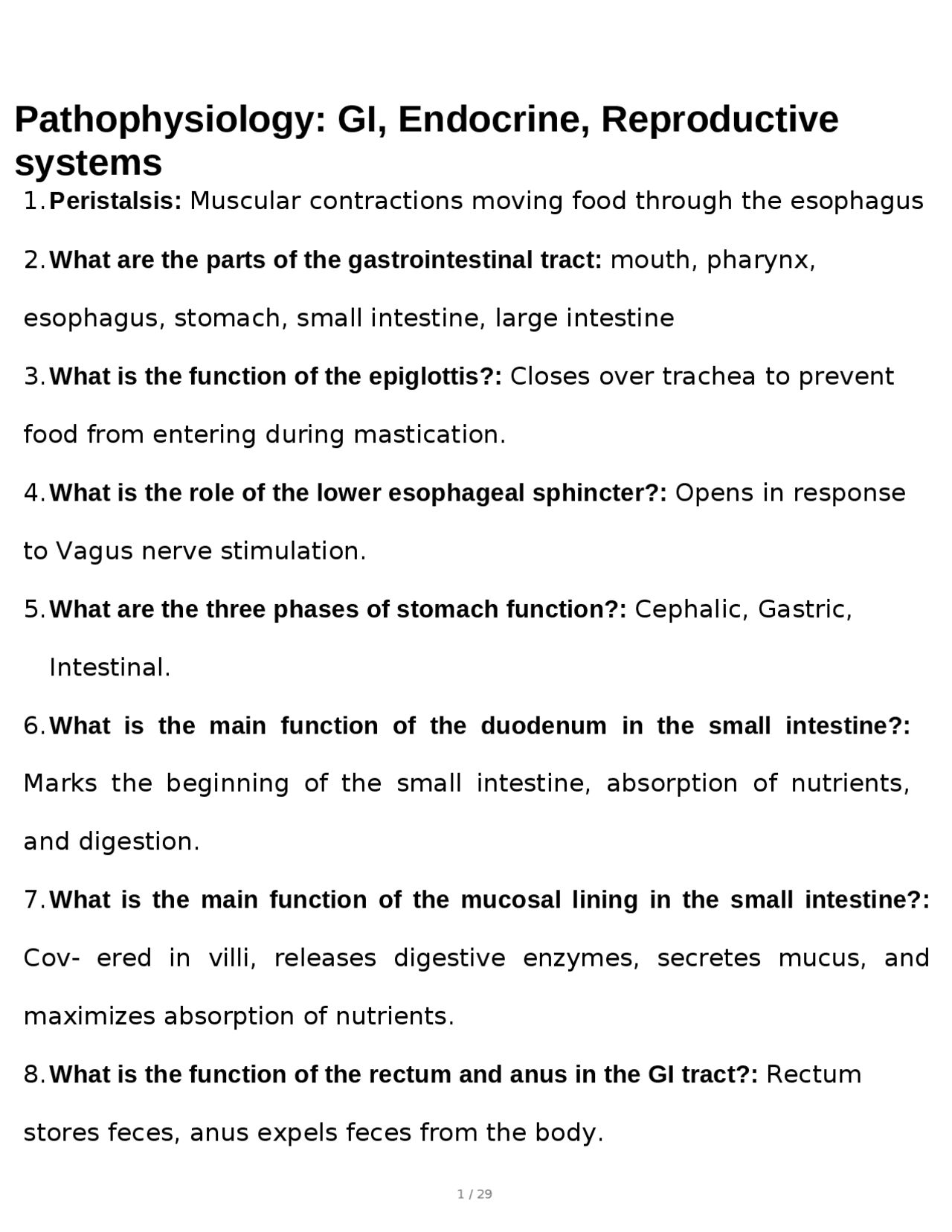 Pathophysiology: GI, Endocrine, Reproductive systems | Exams ...