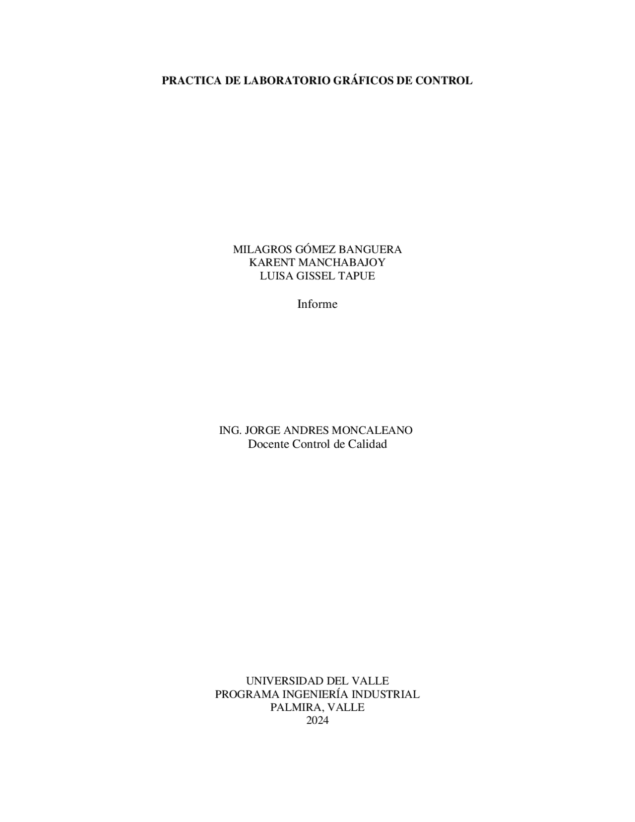 Laboratorio control de calidad | Ejercicios de Control de Procesos | Docsity
