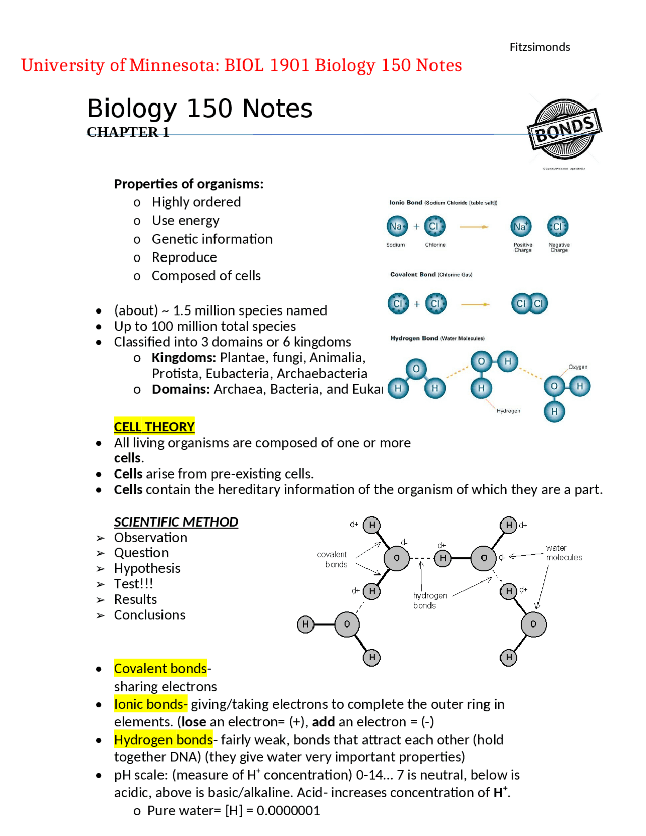 Introduction to Biology: Fundamentals of Life | Exams Nursing | Docsity