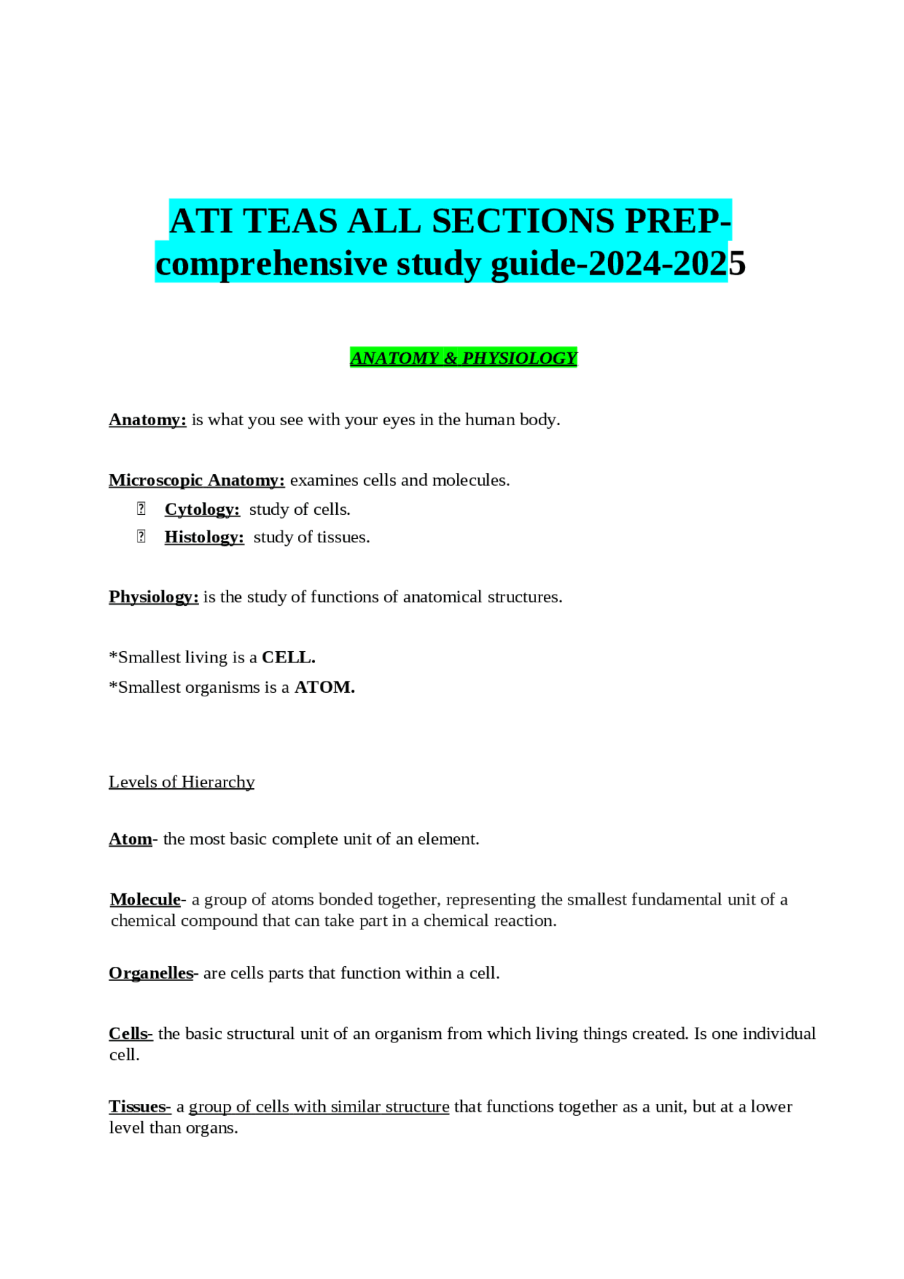 ATI TEAS ALL SECTIONS PREP-comprehensive study guide-2024-2025 .docx ...