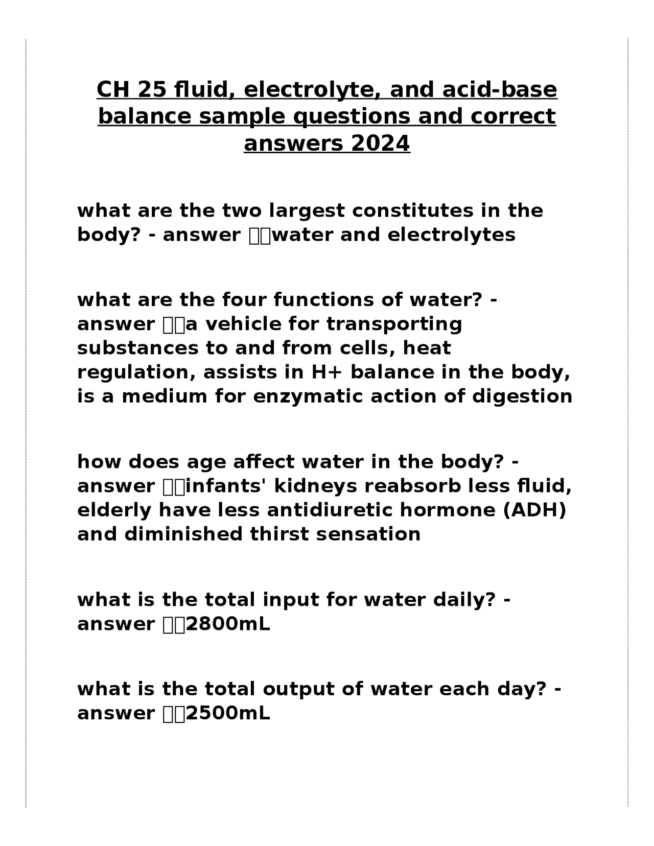 CH 25 fluid, electrolyte, and acid-base balance sample questions and ...