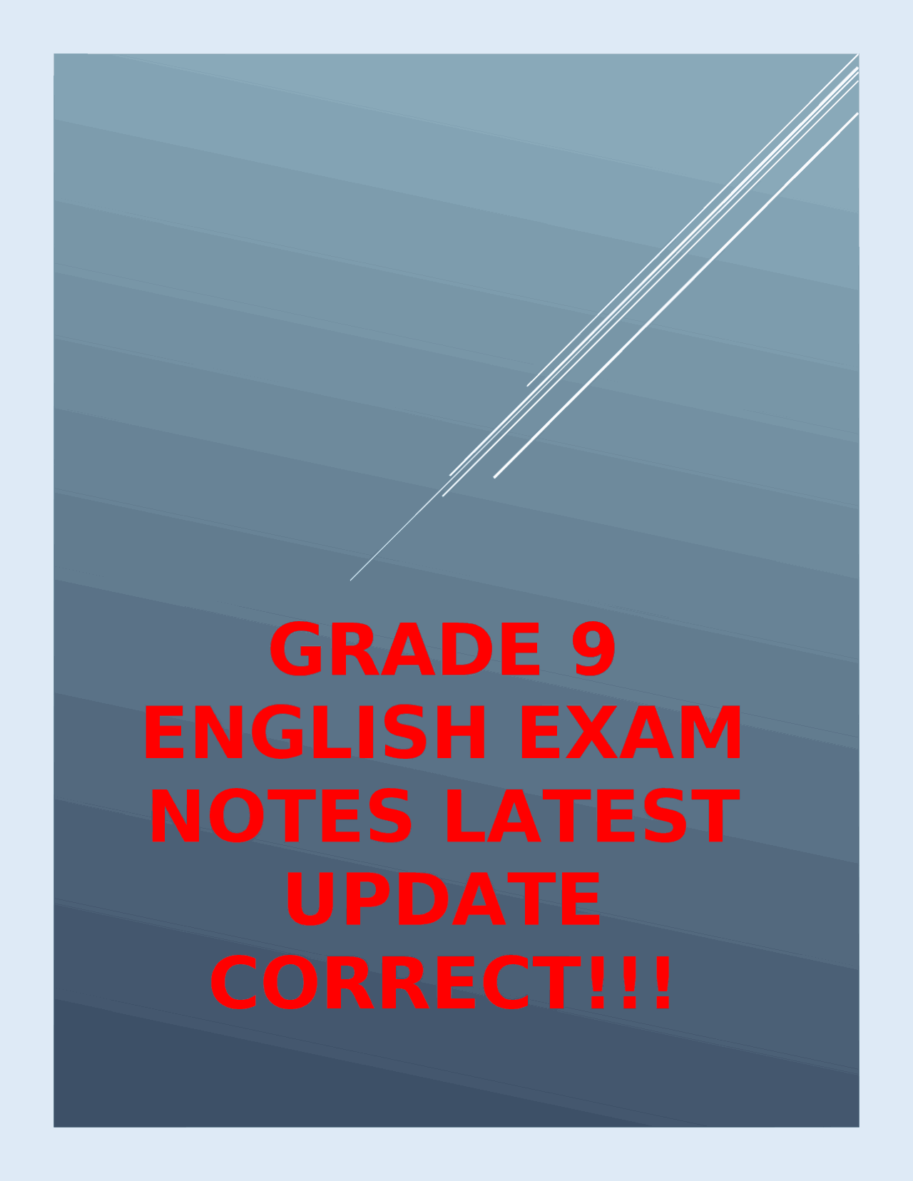 Grade 9 English exam notes latest update CORRECT!!! | Exams Nursing ...