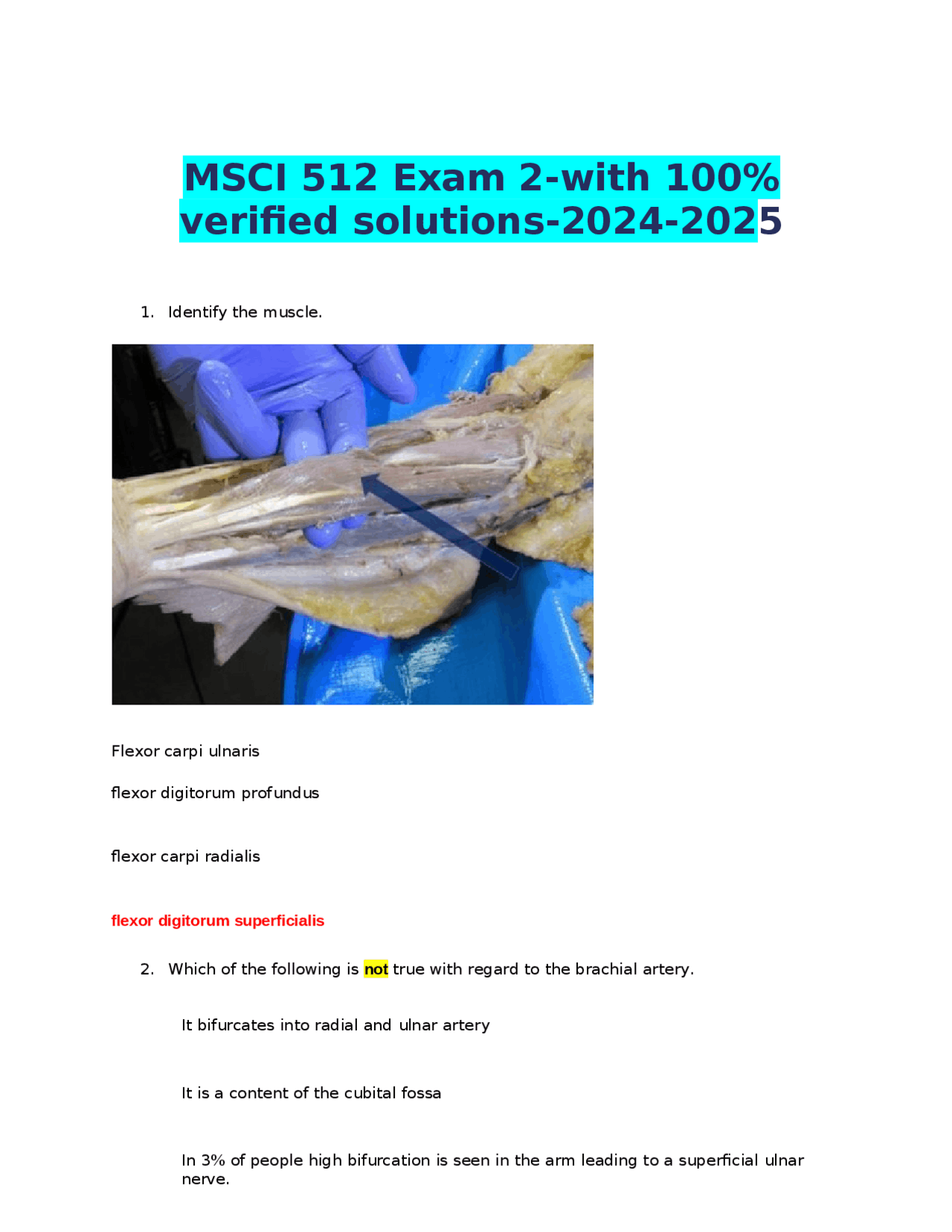 MSCI 512 Exam 2-with 100% verified solutions-2024-2025 .docx | Exams Advanced Education | Docsity