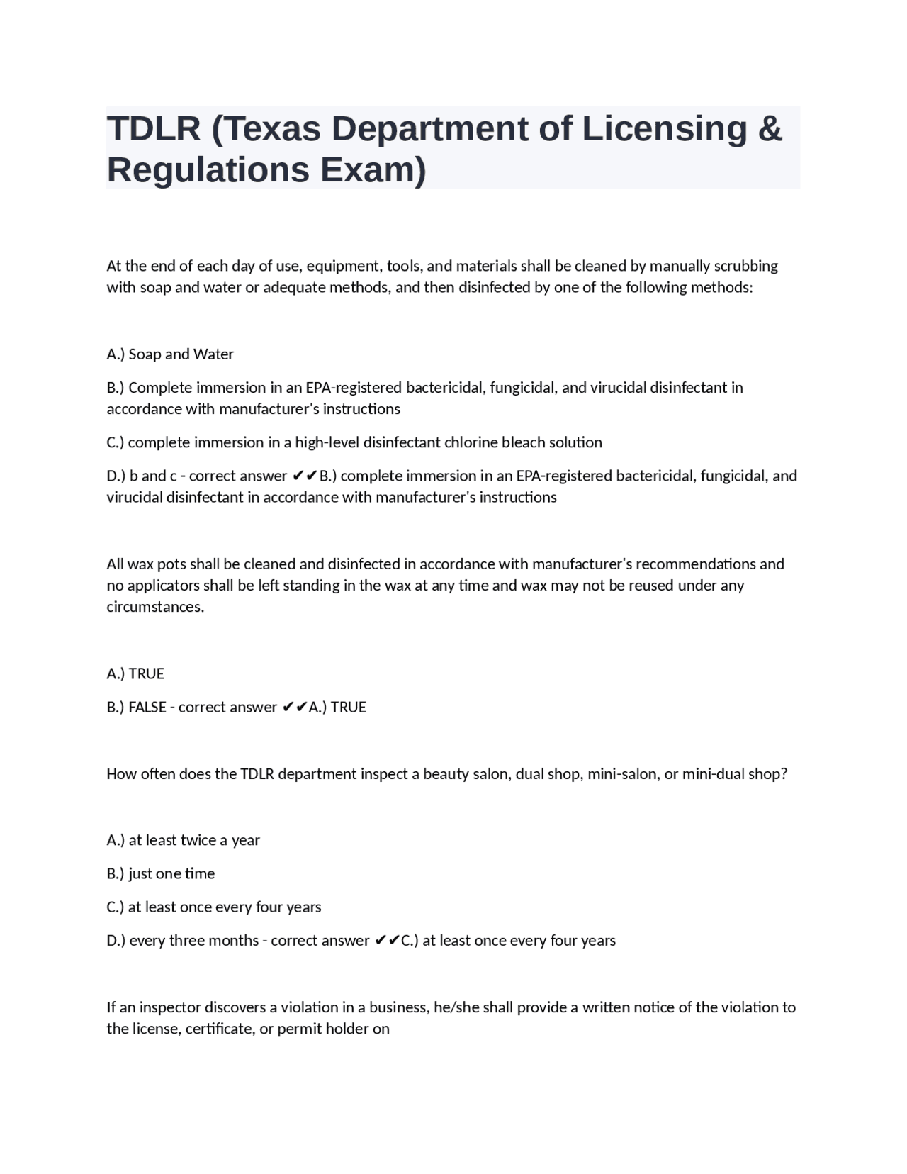 Texas Department of Licensing and Regulation (TDLR) Cosmetology ...