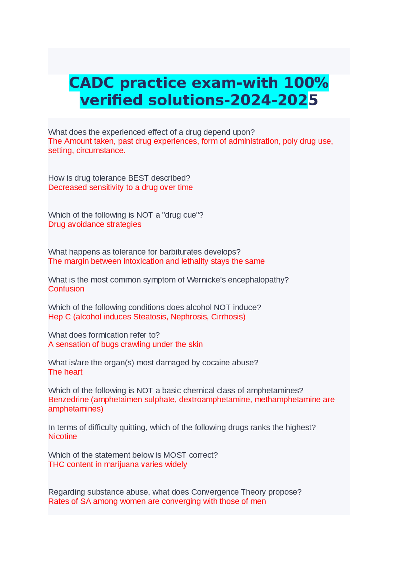 CADC practice exam-with 100% verified solutions-2024-2025 .docx | Exams ...