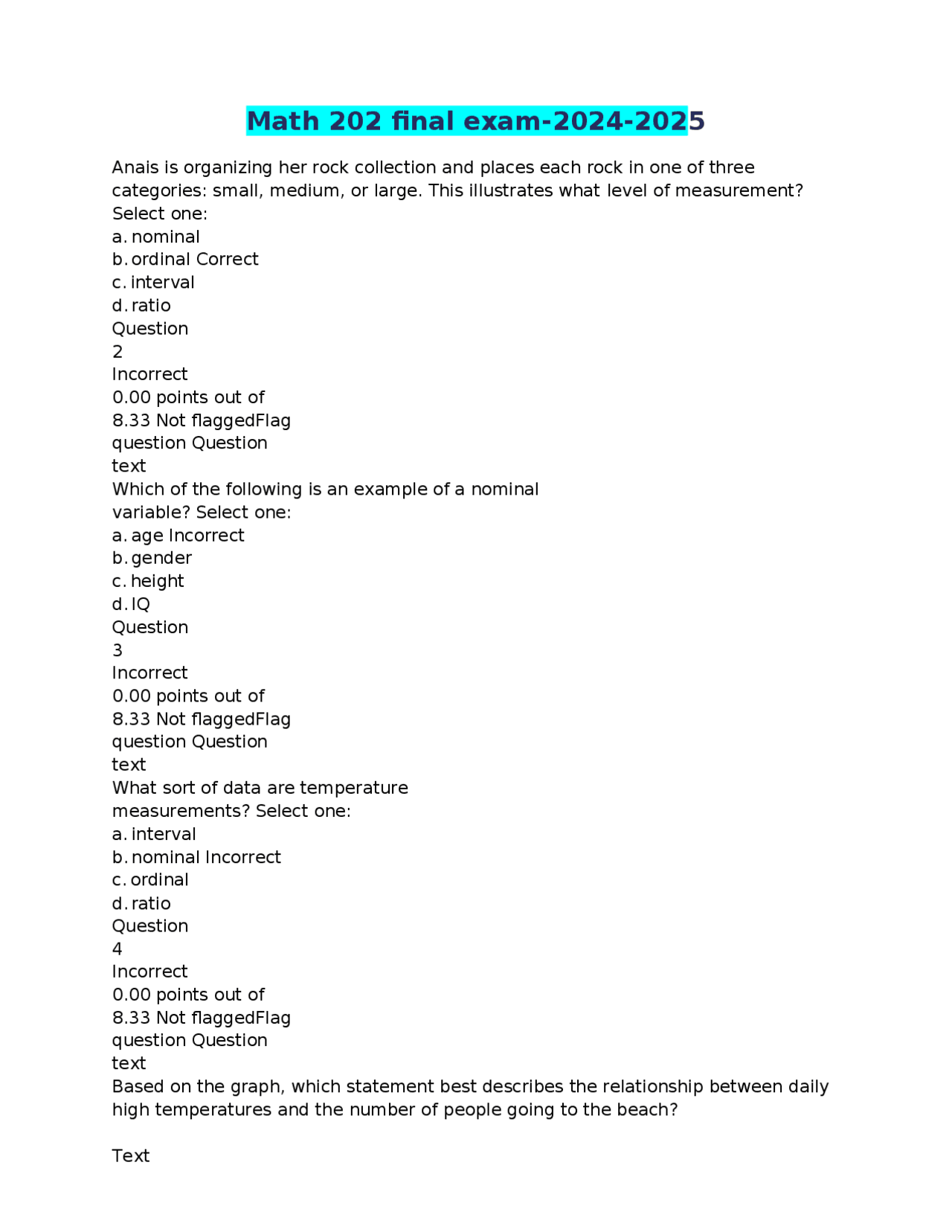 Math 202 final exam-2024-2025.docx | Exams Mathematics | Docsity