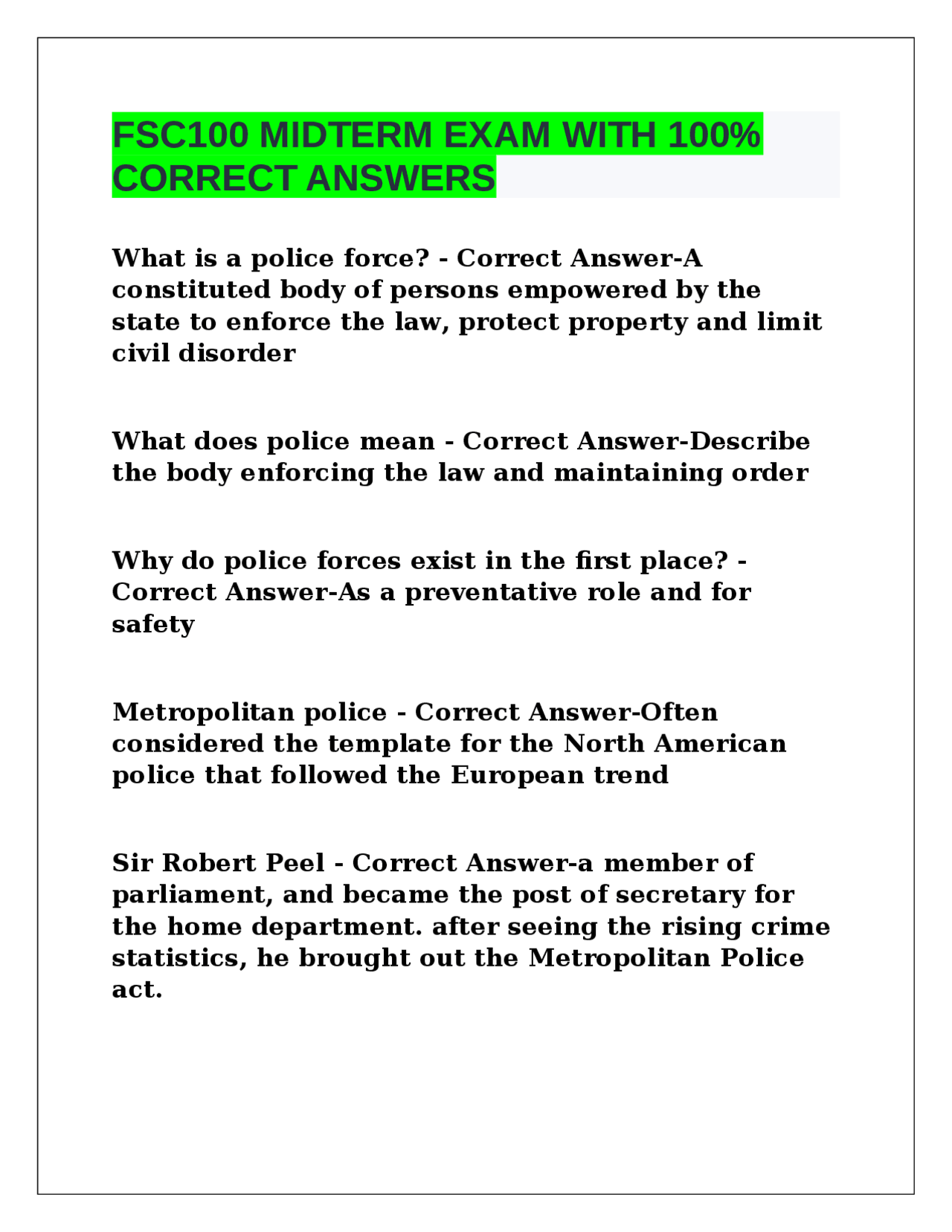 The Evolution of Policing and Forensic Science | Exams Advanced ...