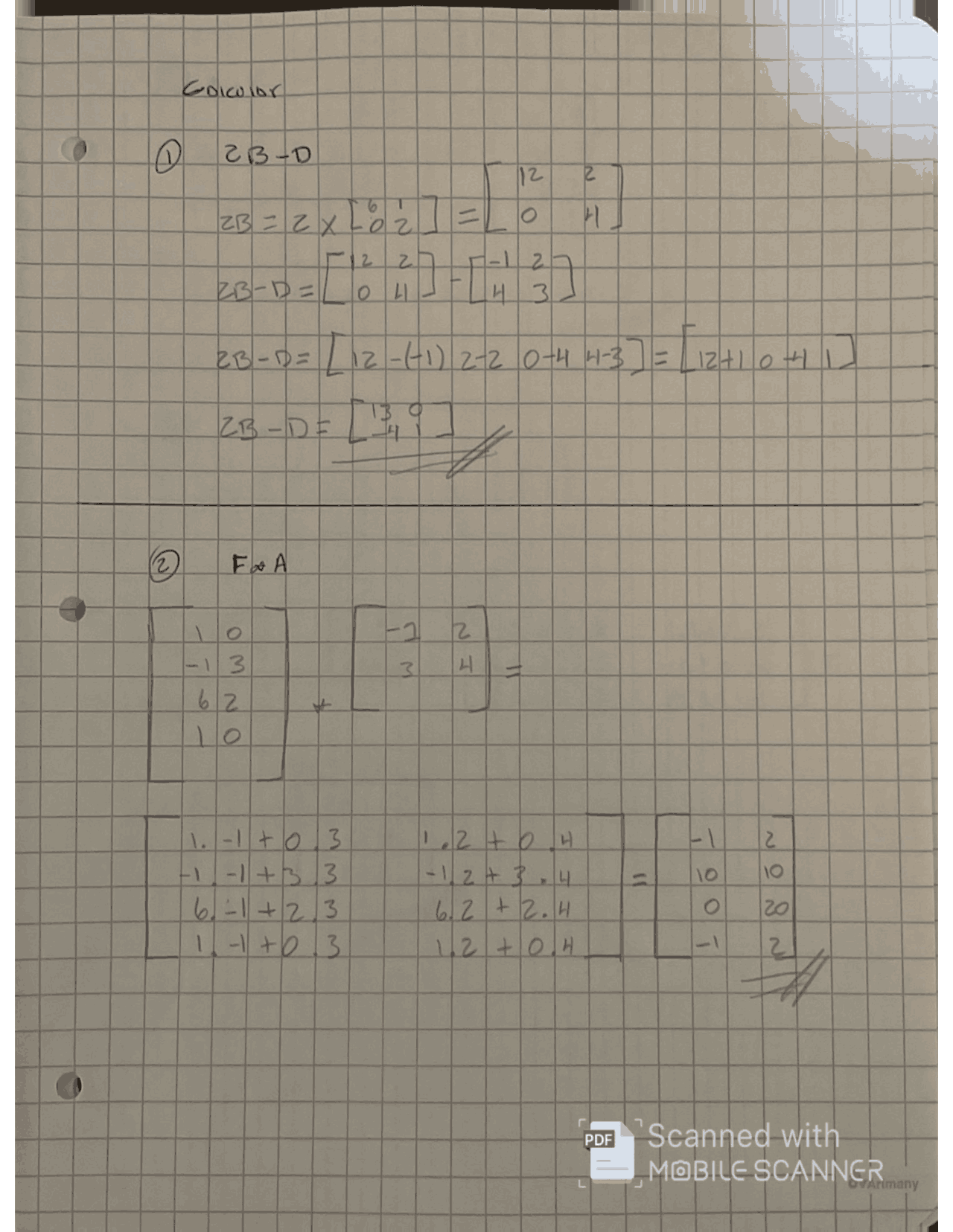 Matrices de algebra lineal | Ejercicios de Álgebra Lineal | Docsity