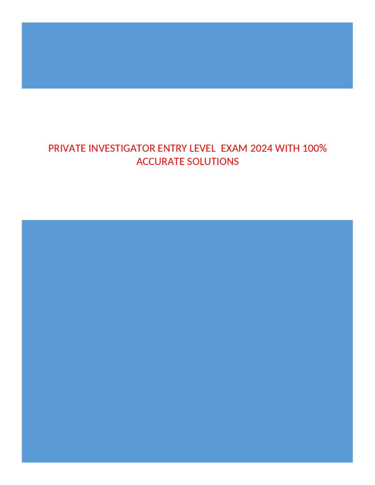 Private Investigator Techniques and Procedures | Exams Nursing | Docsity