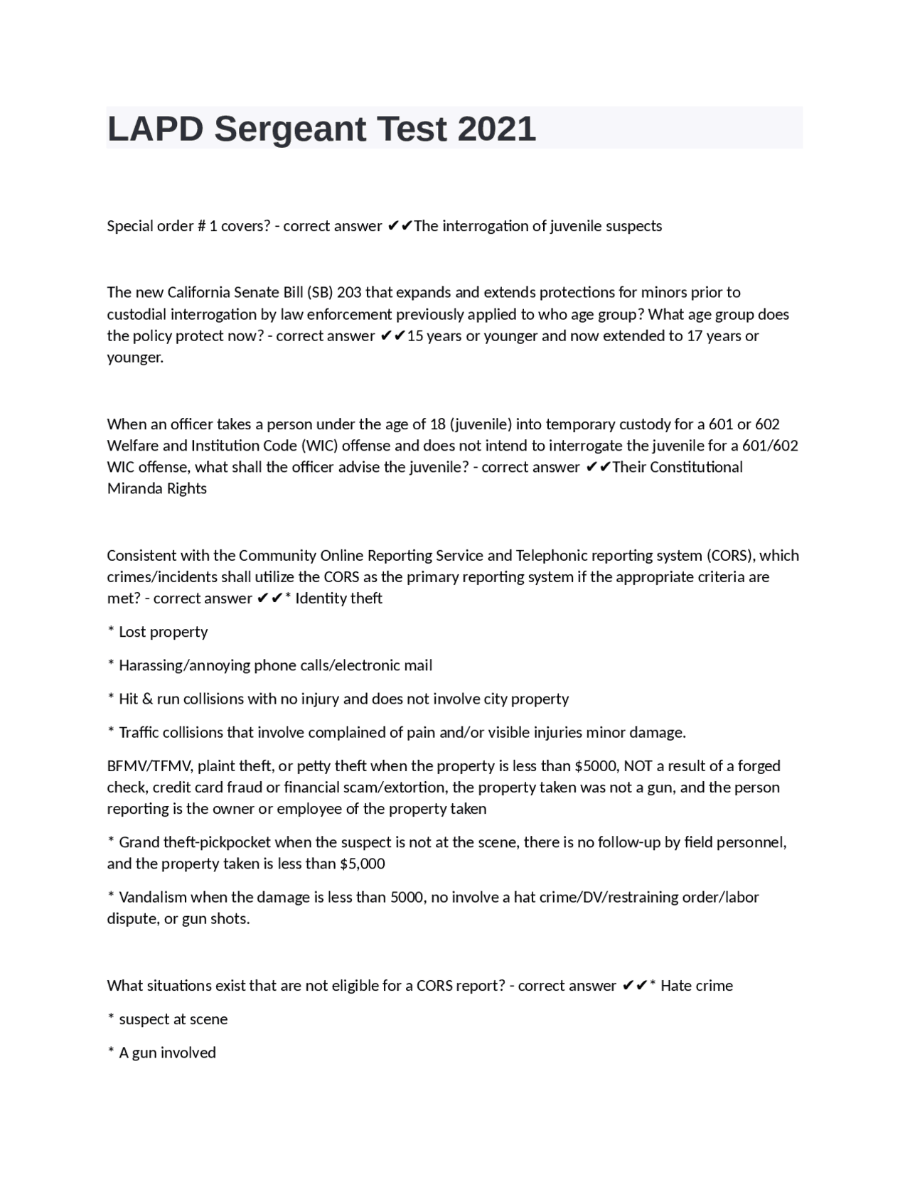 LAPD Sergeant Test 2021: Navigating Juvenile Interrogation and ...