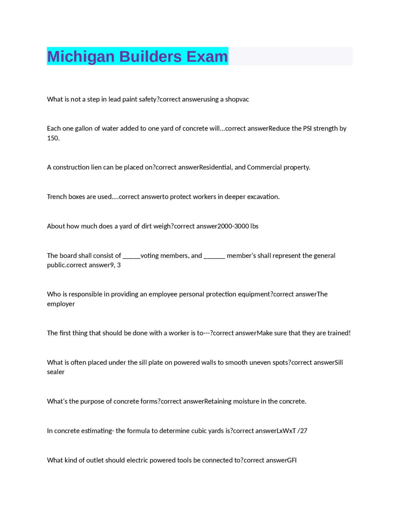 Construction and Building Codes | Exams Construction | Docsity