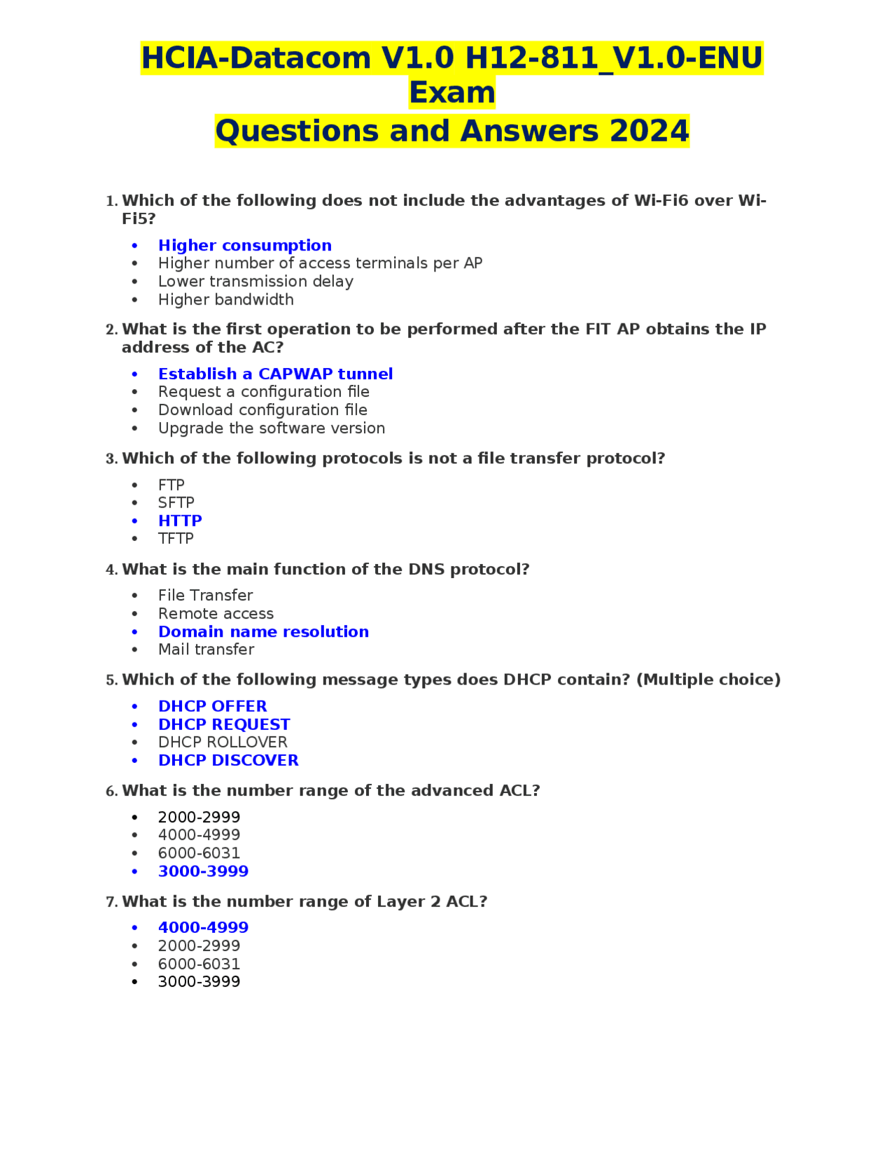 HCIA-Datacom V1.0 H12-811_V1.0-ENU Exam Questions and Answers 2024 | Exams Information ...