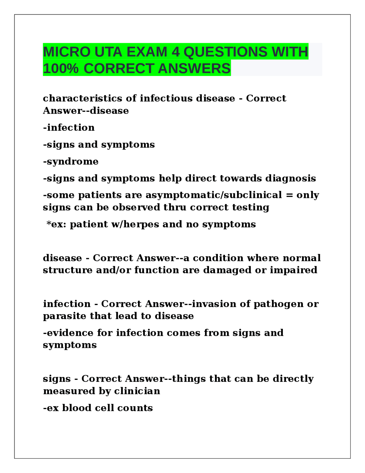 Characteristics and Classification of Infectious Diseases | Exams ...
