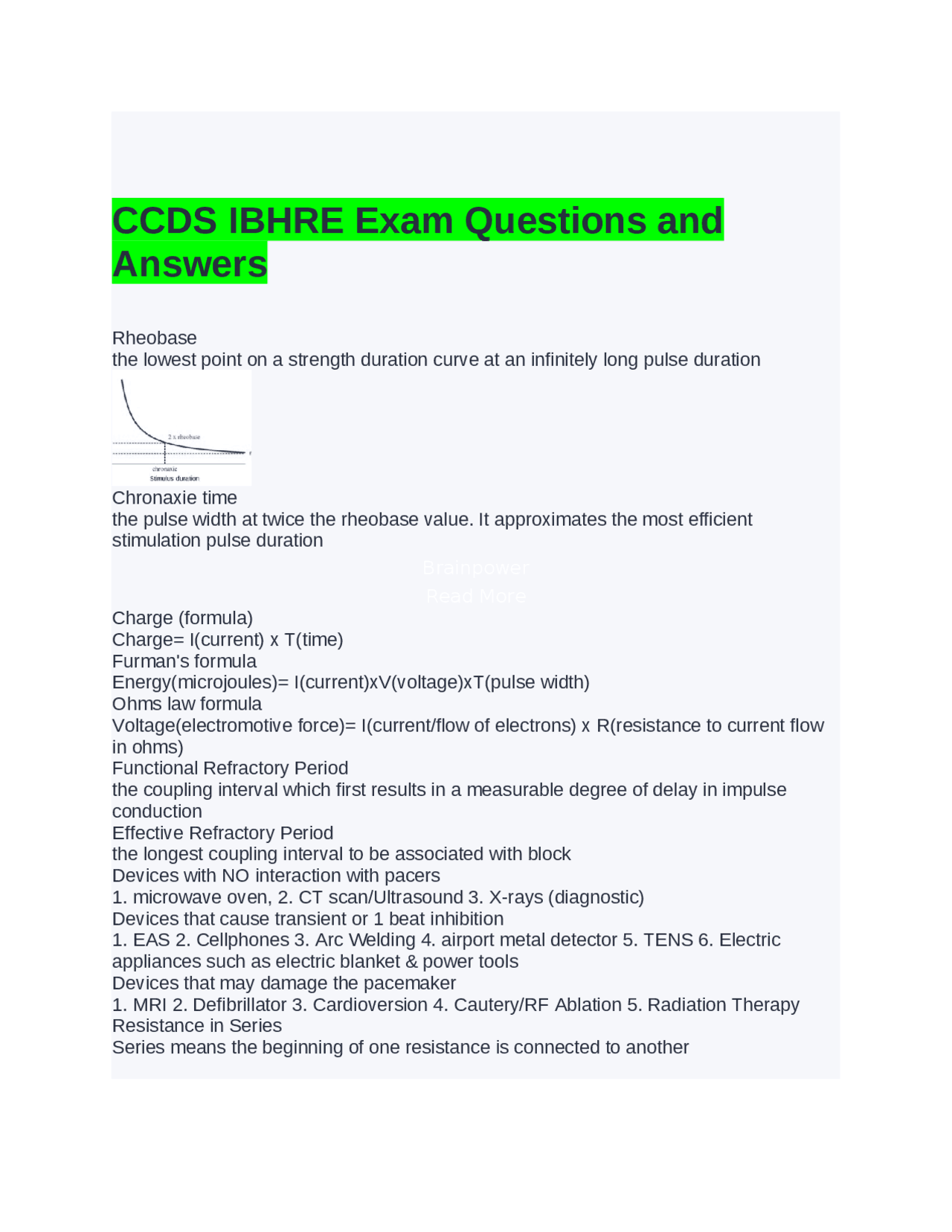 CCDS IBHRE Exam Questions and Answers | Exams Advanced Education | Docsity