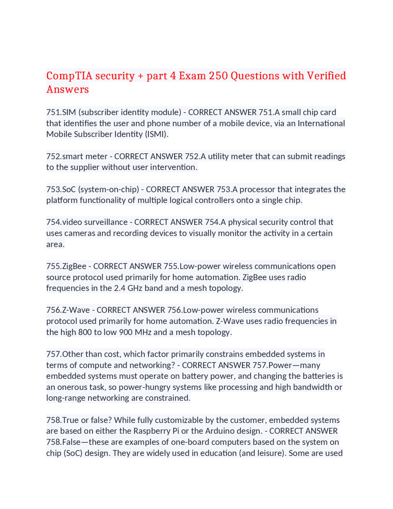 CompTIA Security+ Exam Preparation | Exams Security Analysis | Docsity