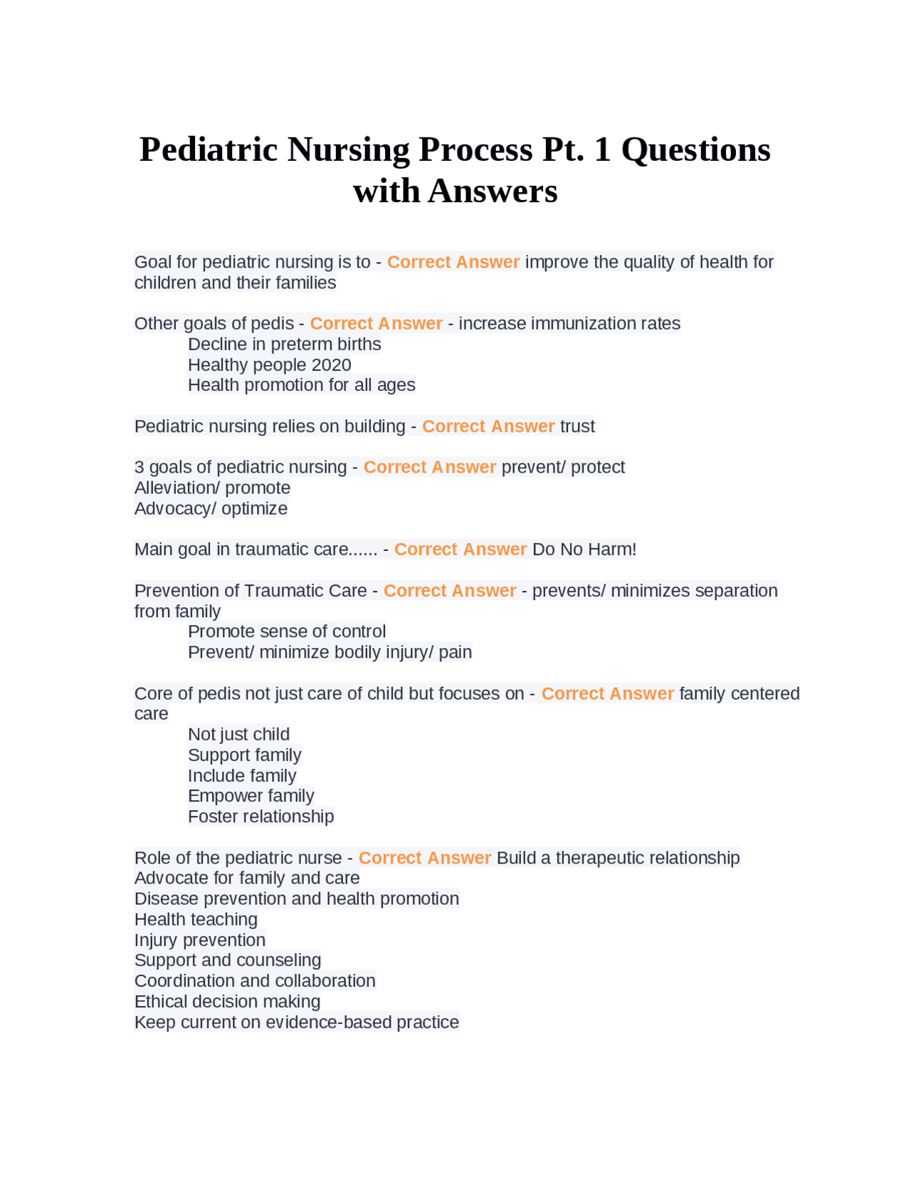 Pediatric Nursing Process: Foundations for Effective Care | Exams ...