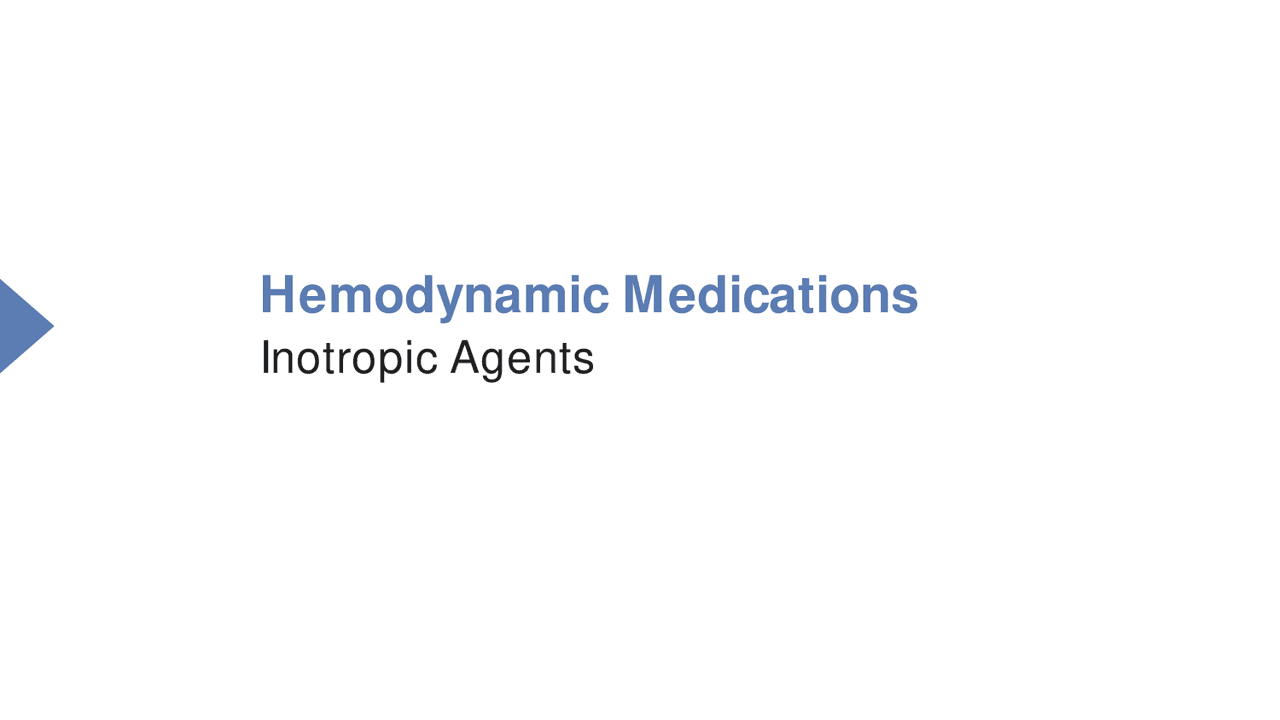 Hemodynamic Medications: Inotropic Agents | Summaries Physiology | Docsity