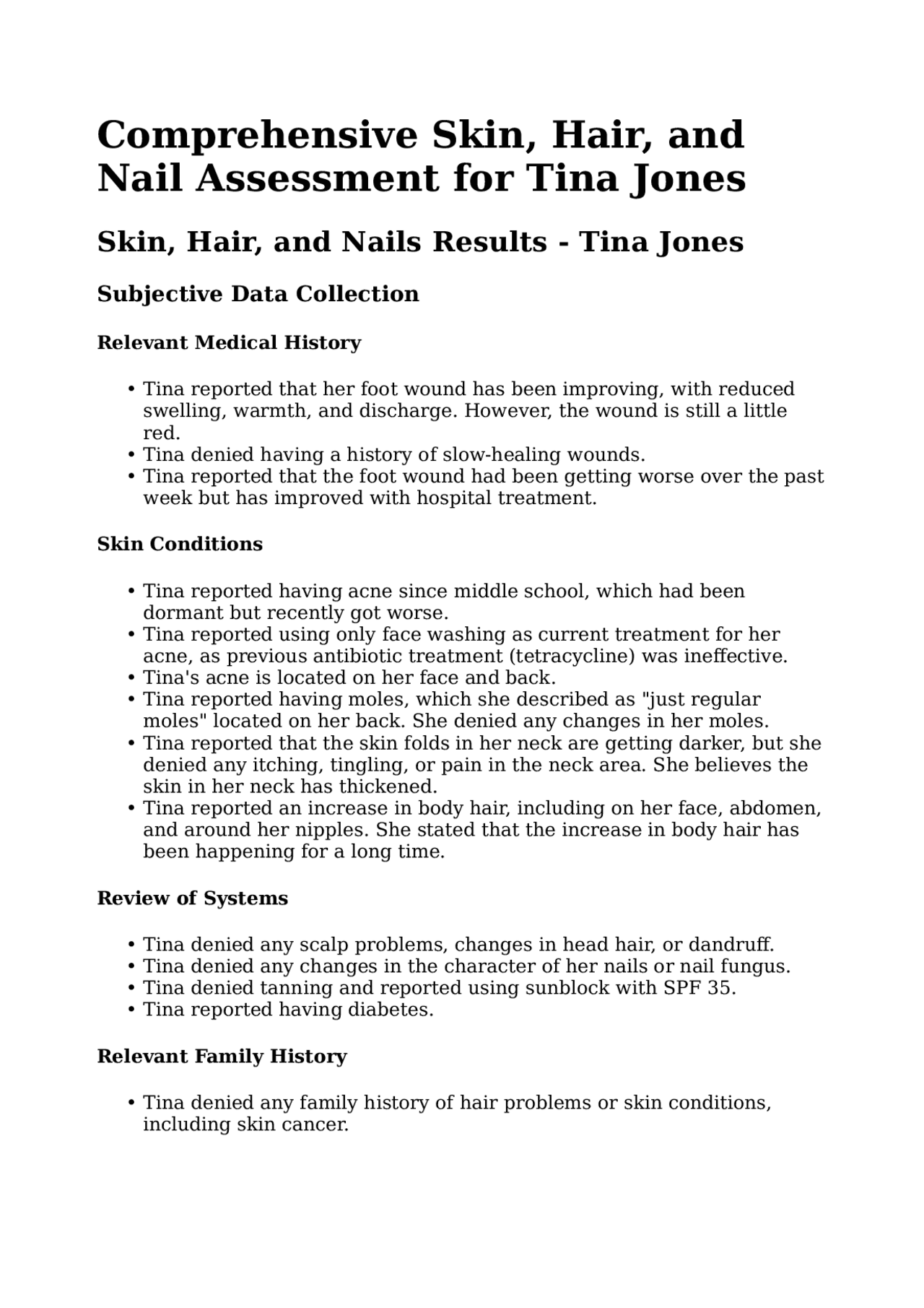 Skin, Hair, and Nails Assessment | Summaries Nursing | Docsity