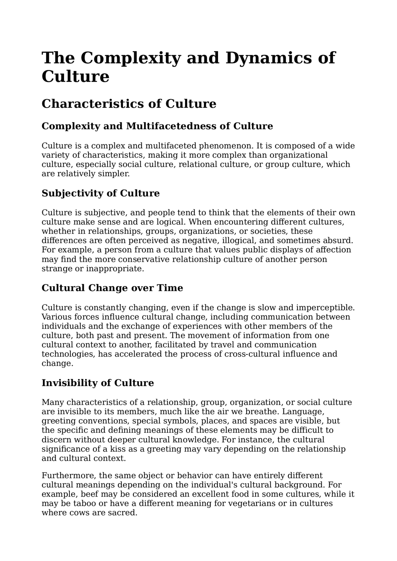 The Complexity and Subjectivity of Culture | Summaries Culture ...