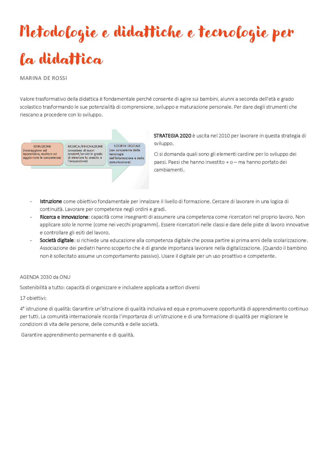 Metodologie didattiche - Appunti | Appunti di Didattica Pedagogica | Docsity